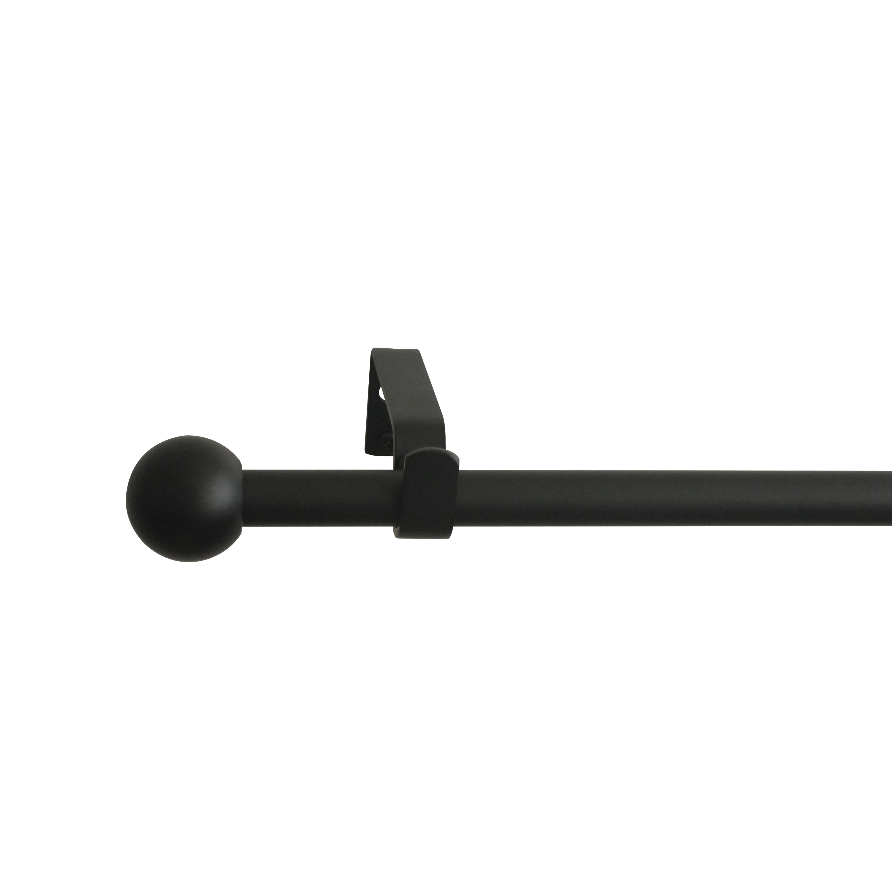 Kit de tringle à rideaux Ball Diam.16 mm noir 120 à 210 cm | Leroy Merlin