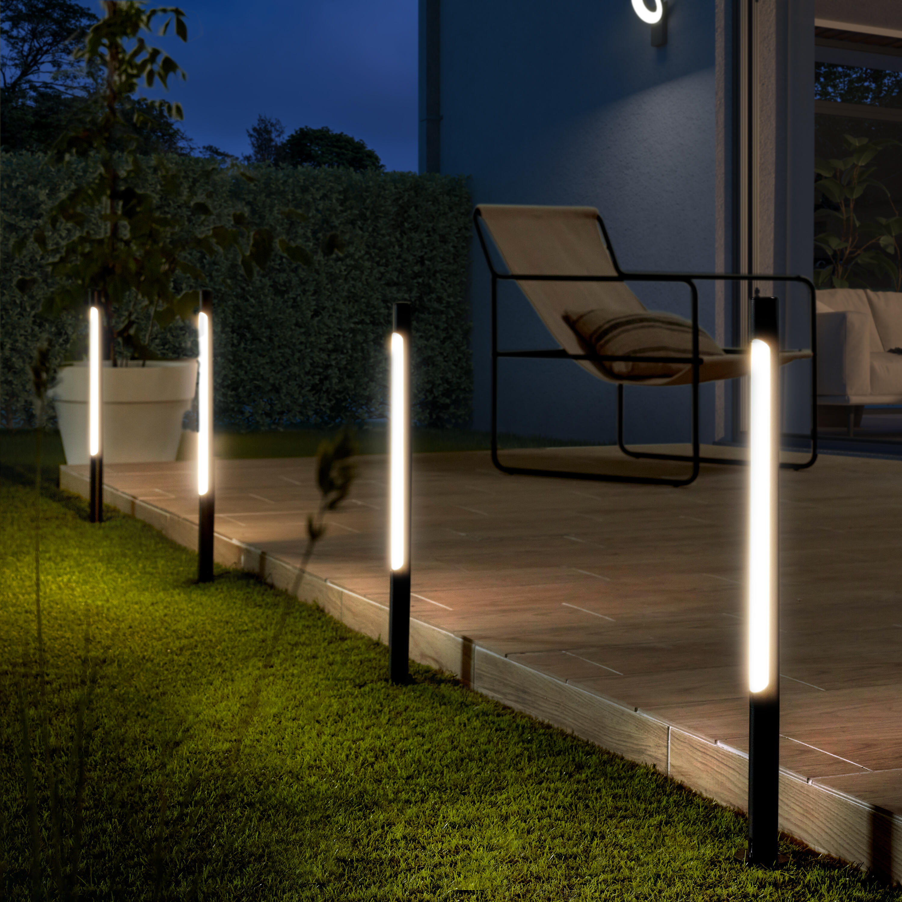 Kit de 4 balizas LED INSPIRE Lapa 4000K IP44 | Leroy Merlin