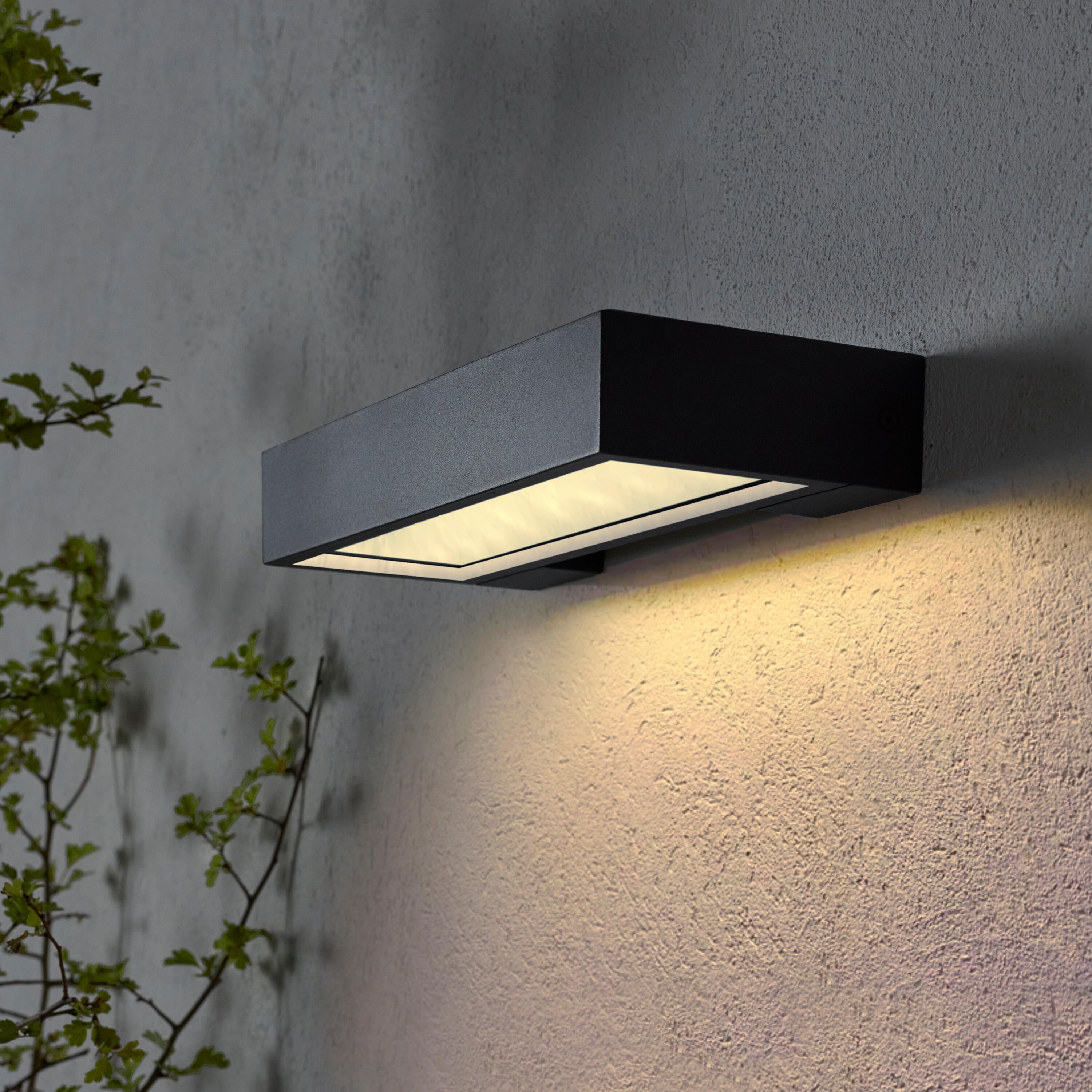 Aplique solar exterior luz LED RGBW INSPIRE Ipanema gris con sensor ...
