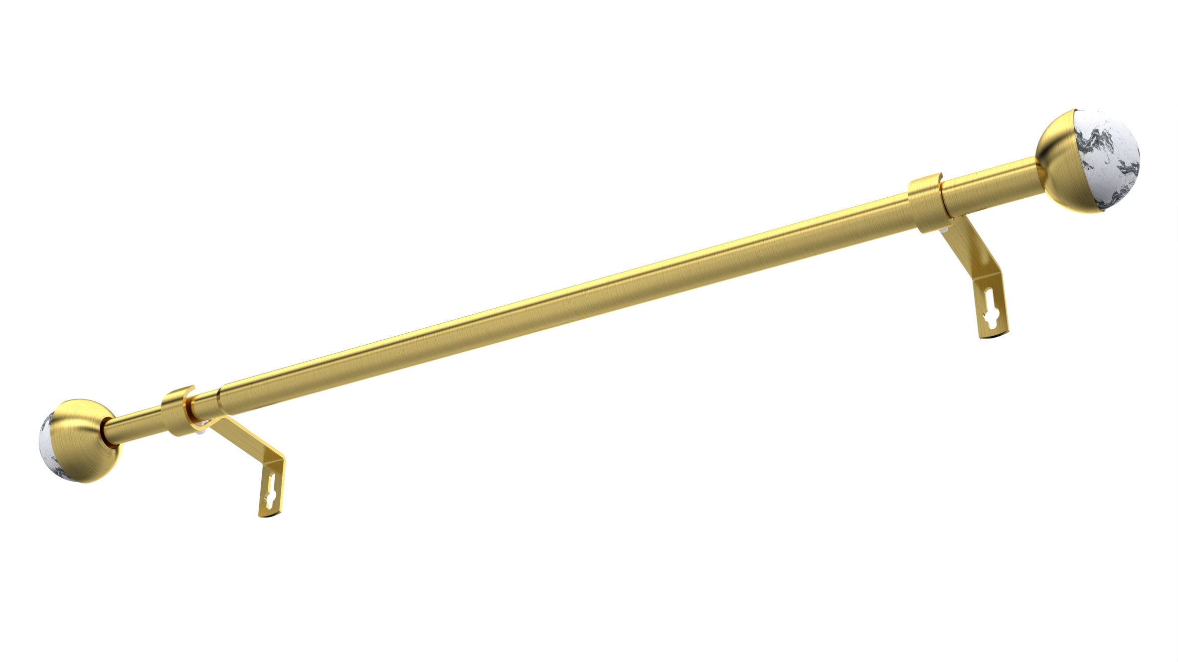 Kit de tringle à rideau Effet marbre Diam.19 mm doré 120 à 210 cm ...