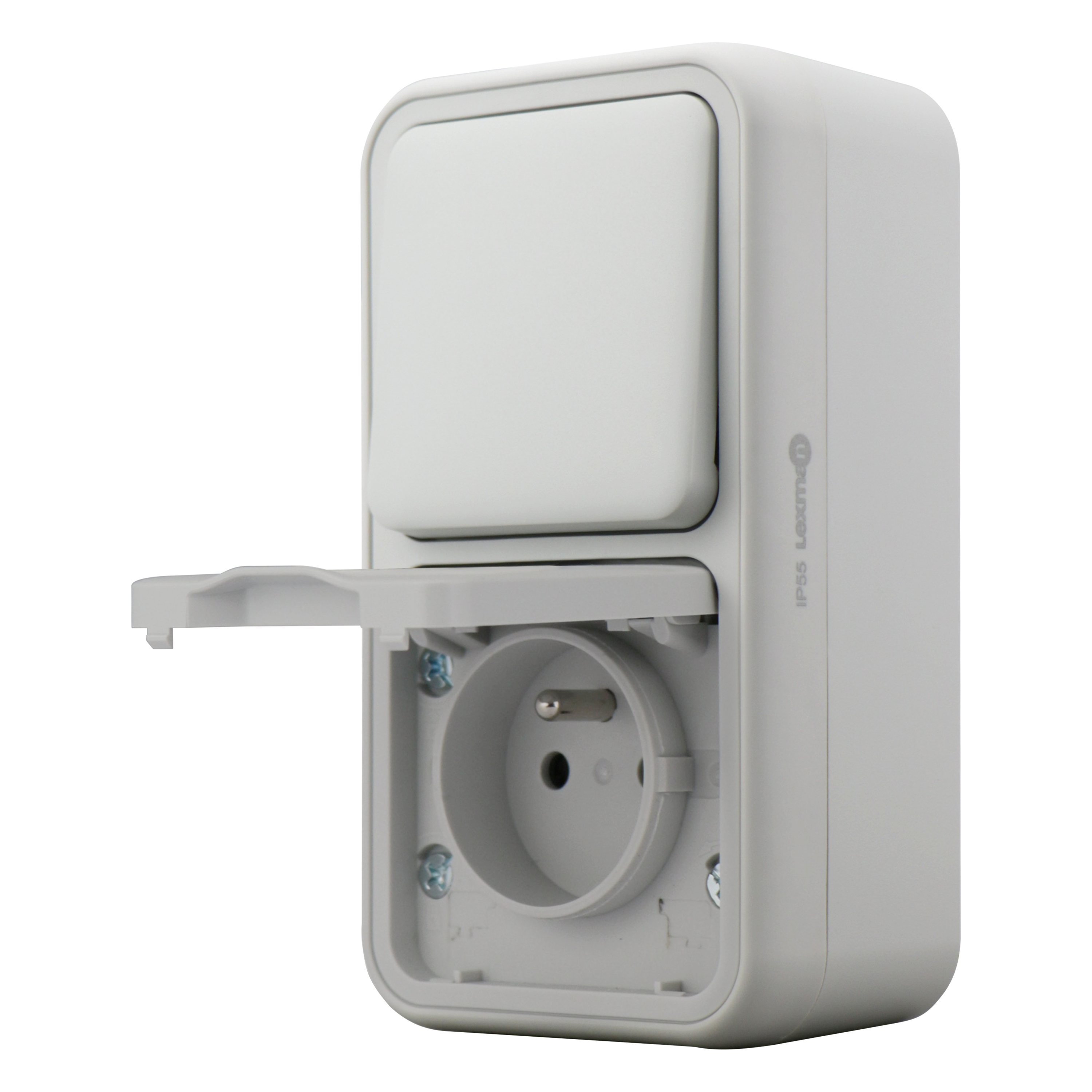 Prise et interrupteur, LEXMAN Trail, gris | Leroy Merlin