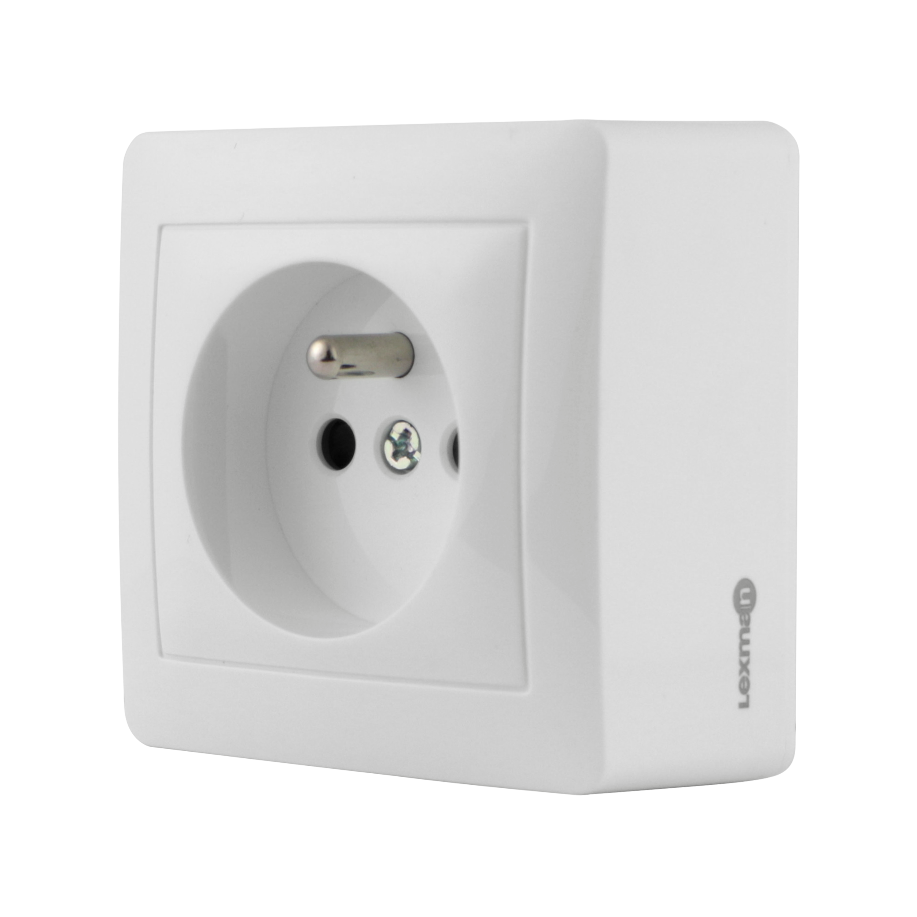 Prise avec terre saillie complet Surface, LEXMAN blanc | Leroy Merlin
