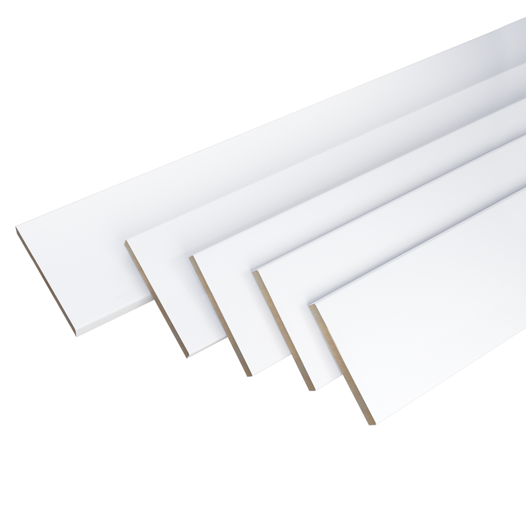Kit de 5 molduras lisas de mdf lacado blanco de 50x90x2200mm | Leroy Merlin