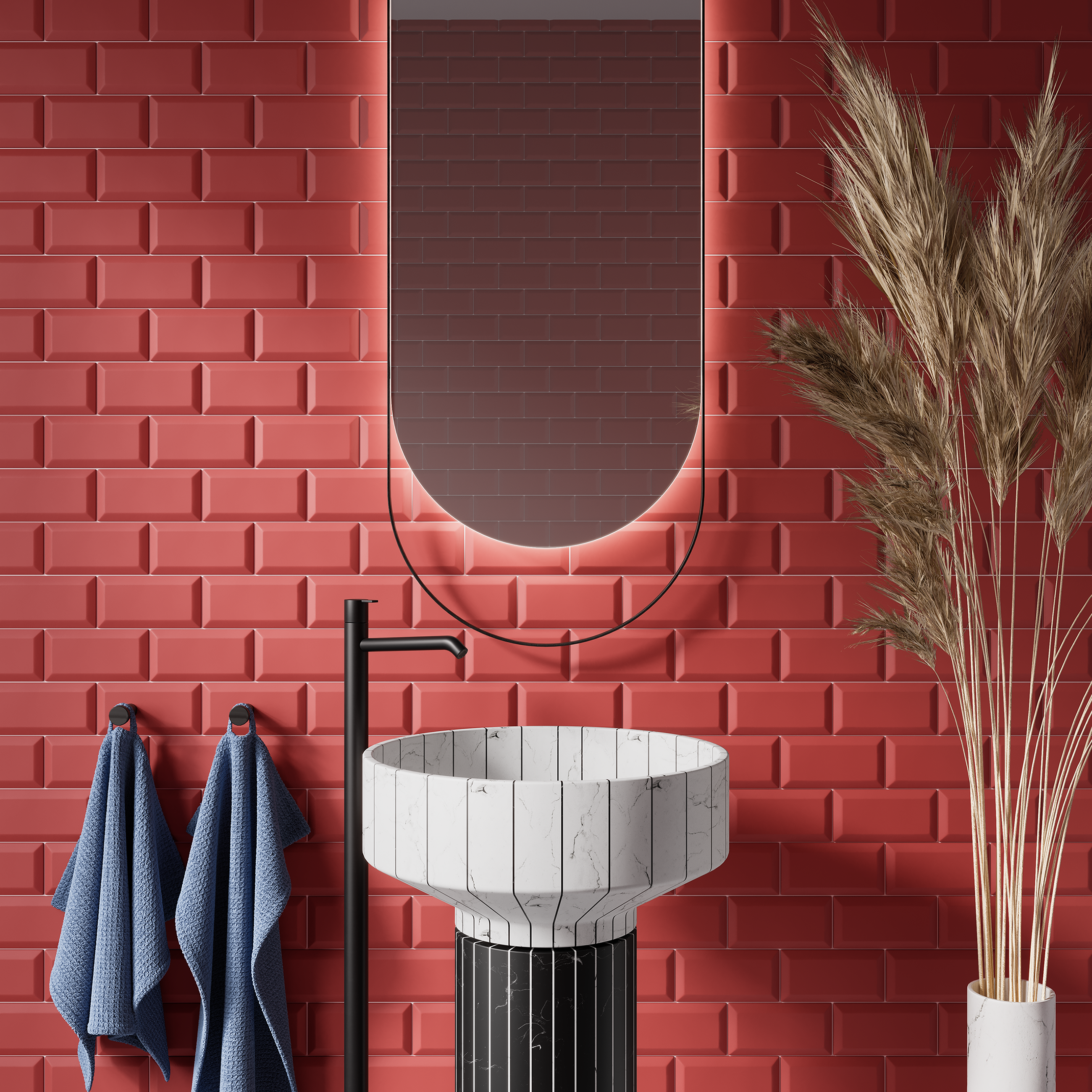 Azulejo cerámico Metro efecto rojo 7.5x15 cm ARTENS | Leroy Merlin