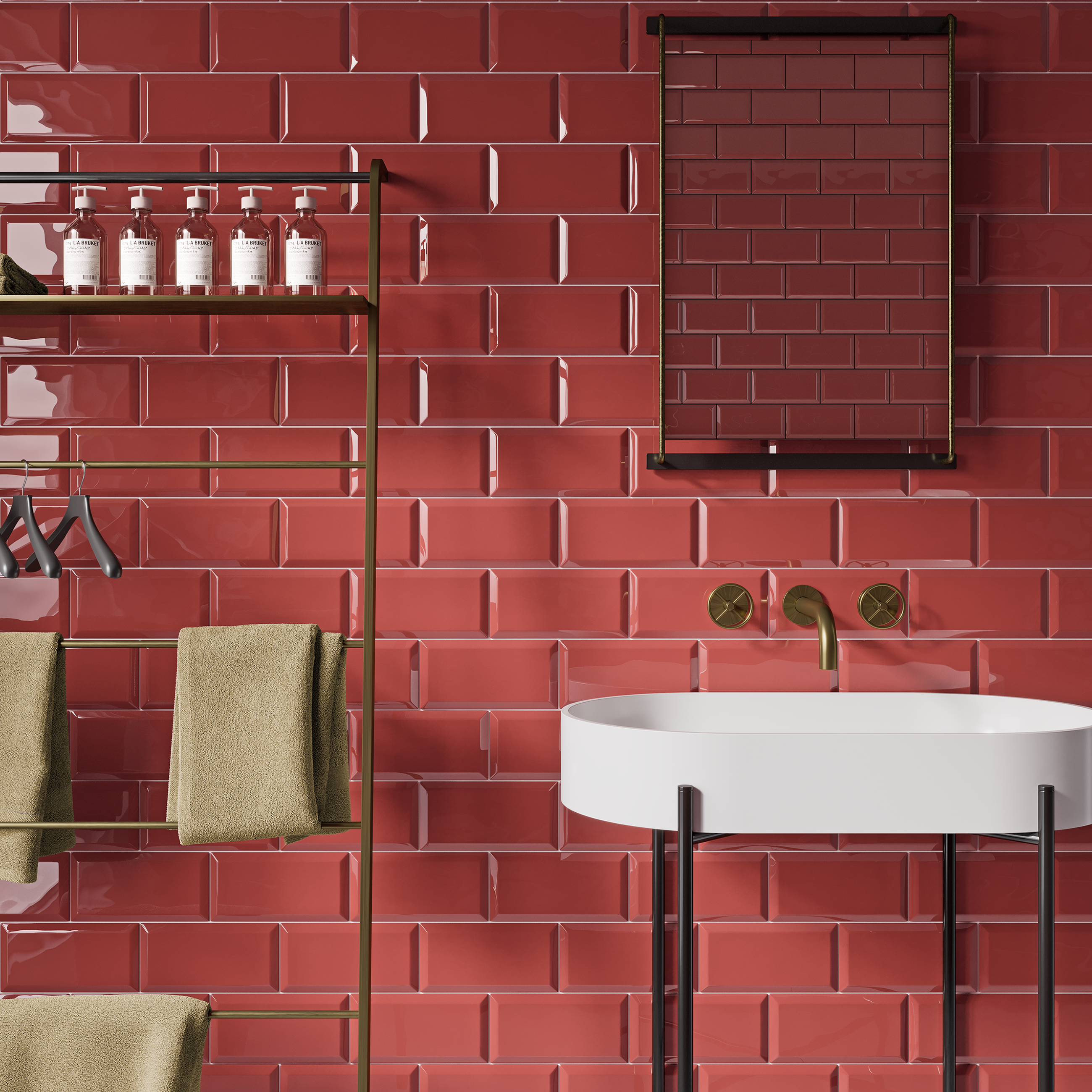 Azulejo cerámico Metro efecto rojo brillante 10x20 cm ARTENS | Leroy Merlin