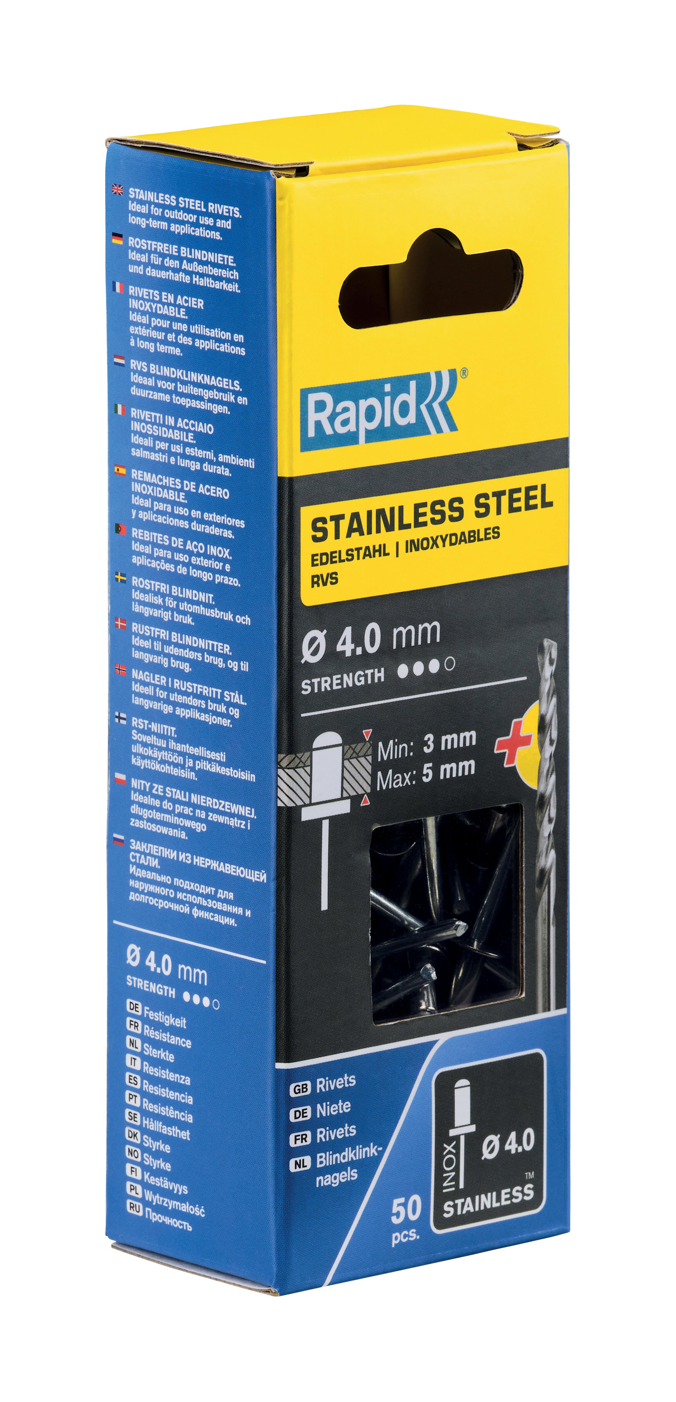 Remache ø4x8mm. inox. + broca 50 unds. | Leroy Merlin