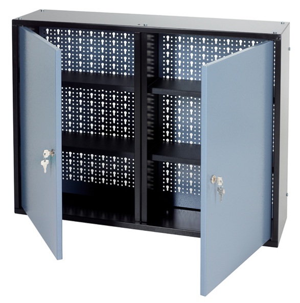 Armoire de rangement KUPPER 2 portes, 4 tablettes, gris-argenté | Leroy ...