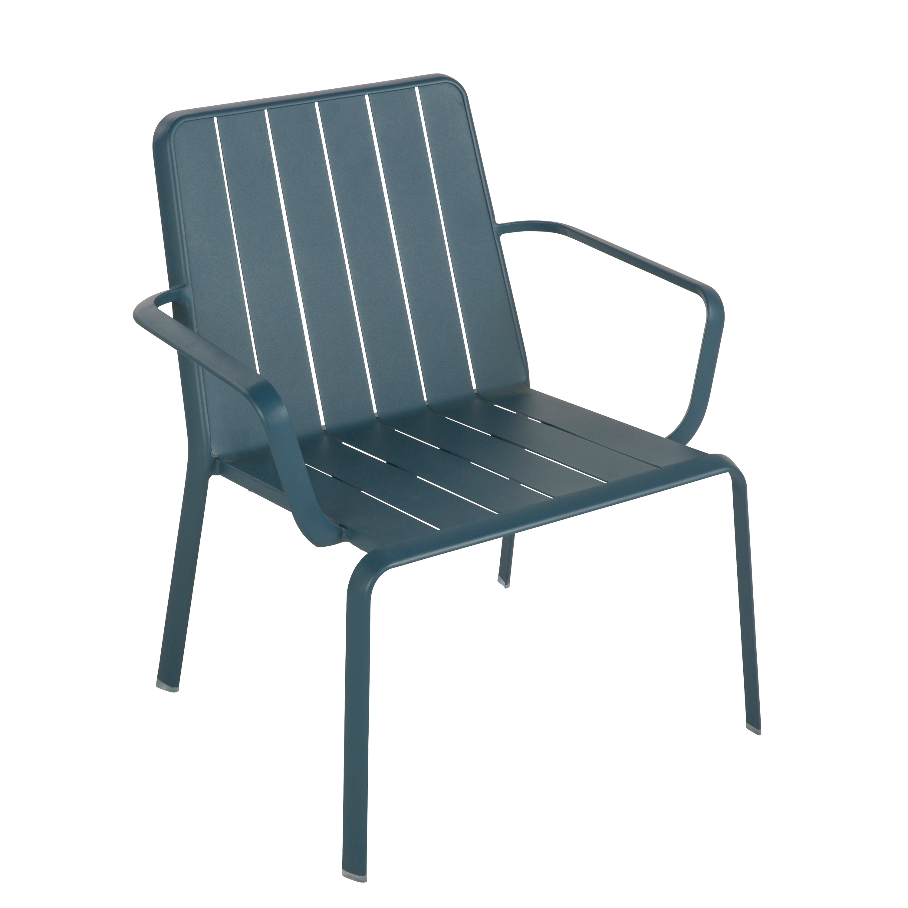 Chaise basse de jardin NATERIAL Idaho en aluminium bleu | Leroy Merlin