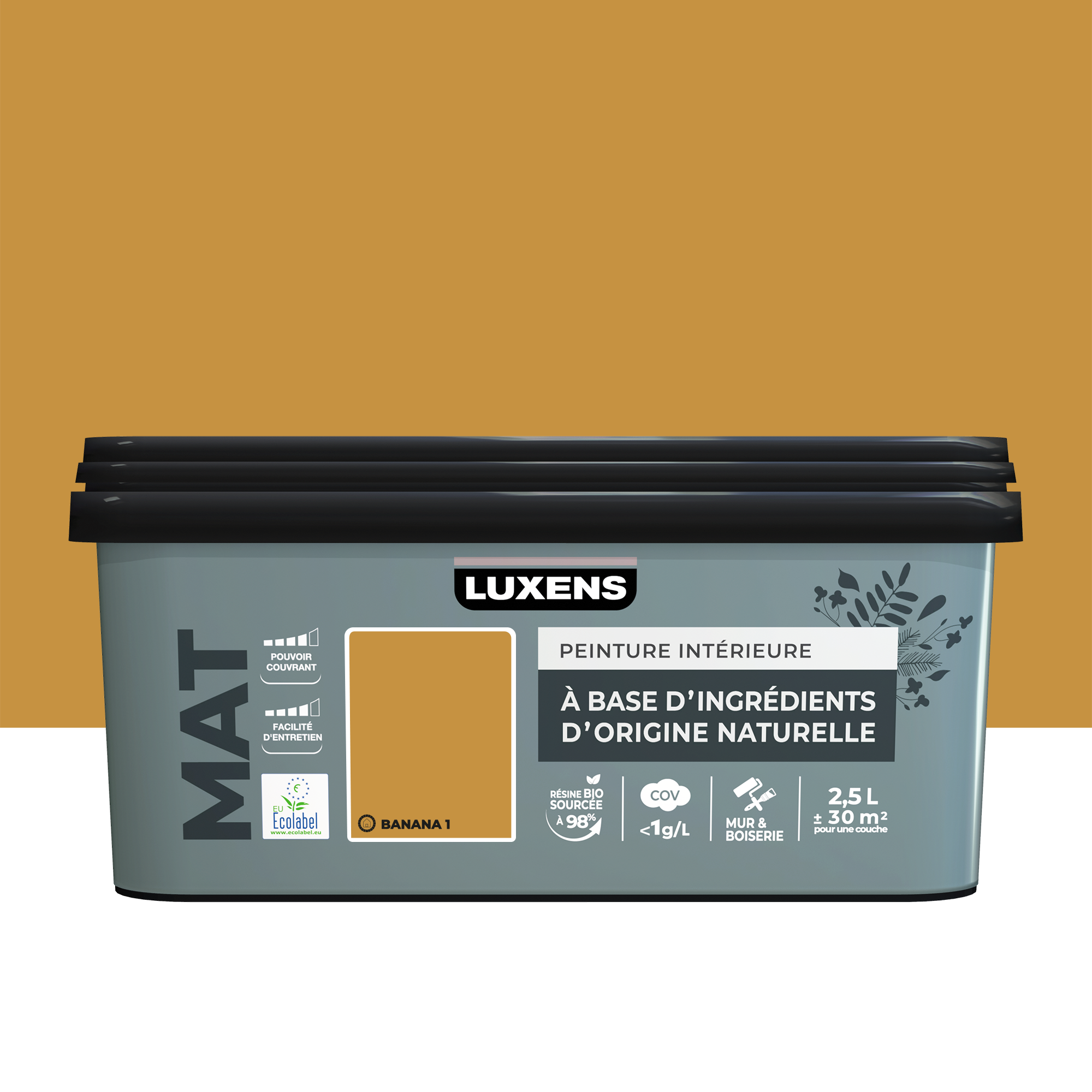 Peinture mur, boiserie banana 1 mat LUXENS Biosourcée 2.5L | Leroy Merlin