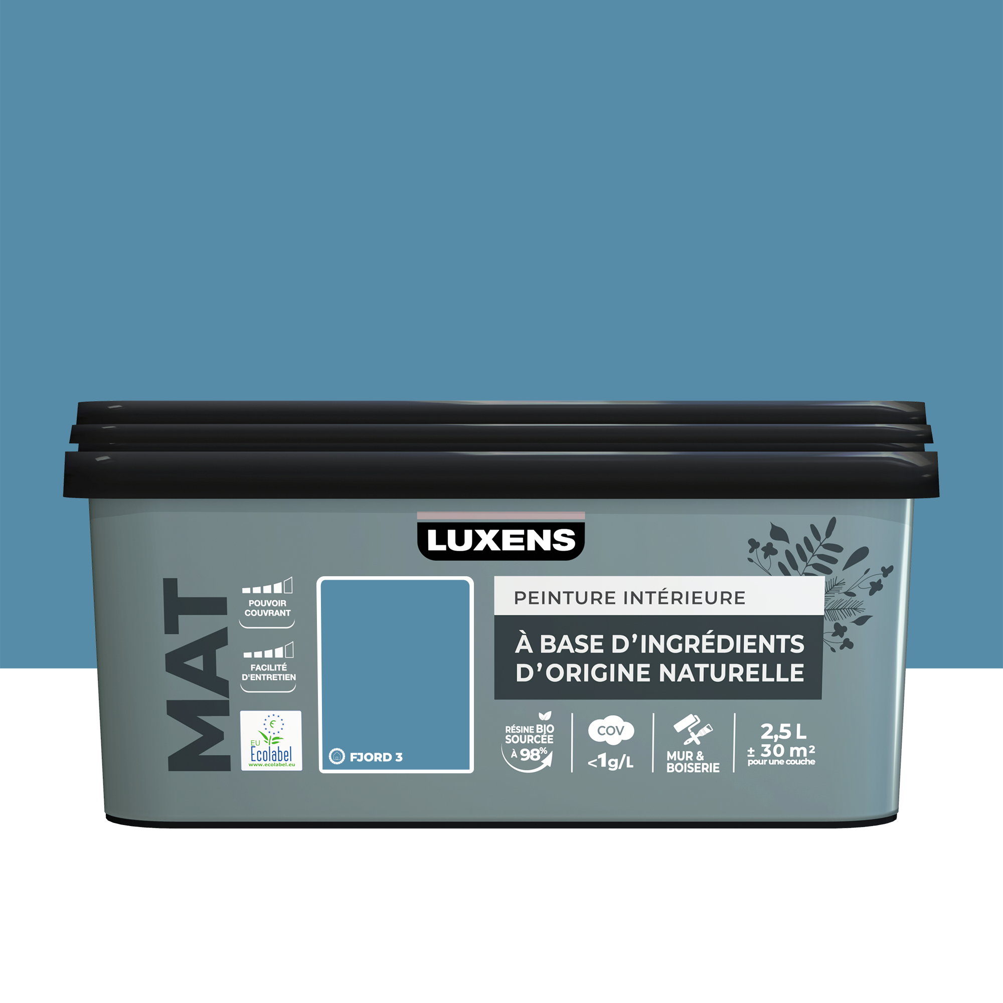 Peinture mur, boiserie fjord 3 mat LUXENS Biosourcée 2.5L | Leroy Merlin
