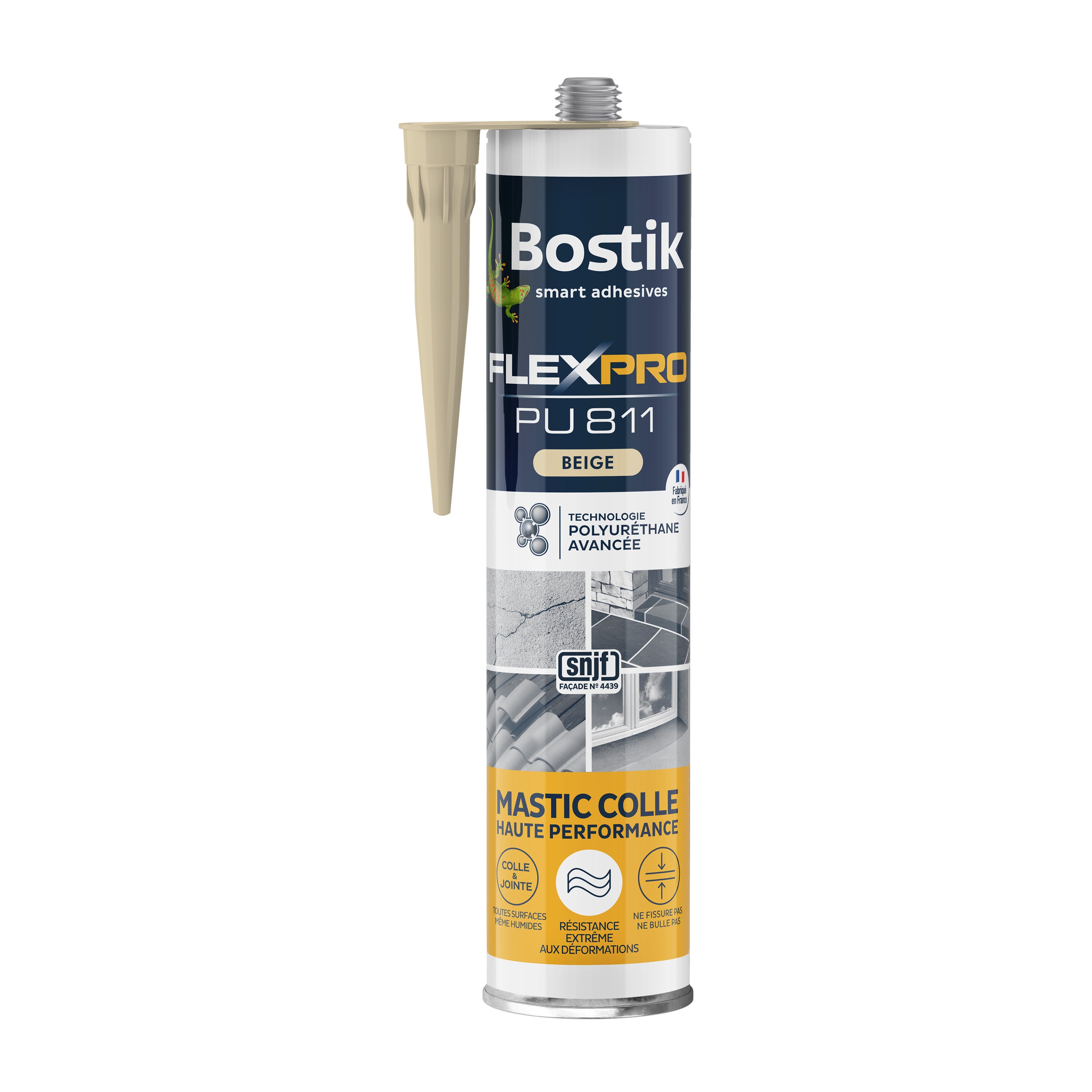Colle de fixation gel polyuréthane Flexpro pu 811 BOSTIK, 300ml beige ...