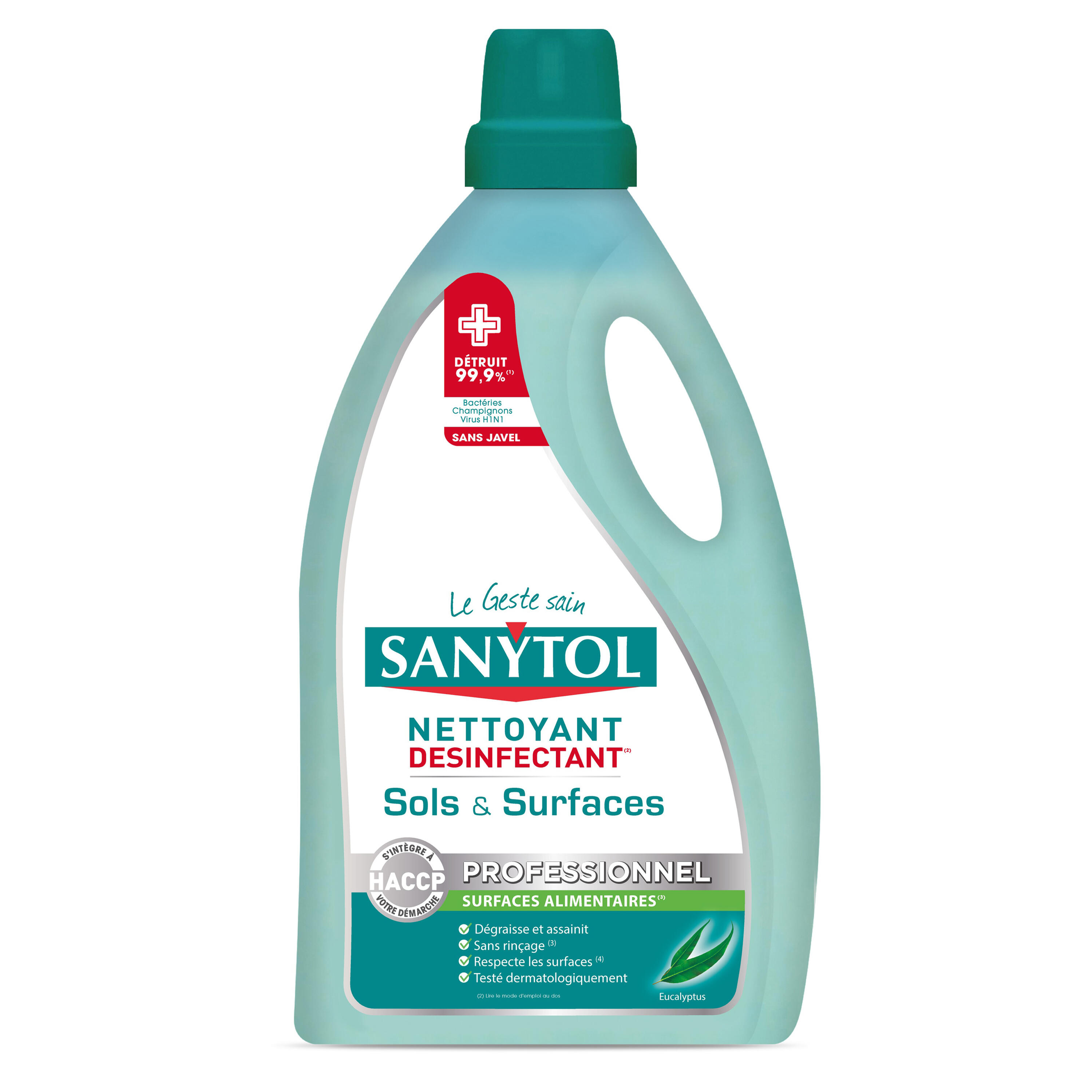 Désinfectant SANYTOL Sols multi surfaces eucalyptus, 5L | Leroy Merlin