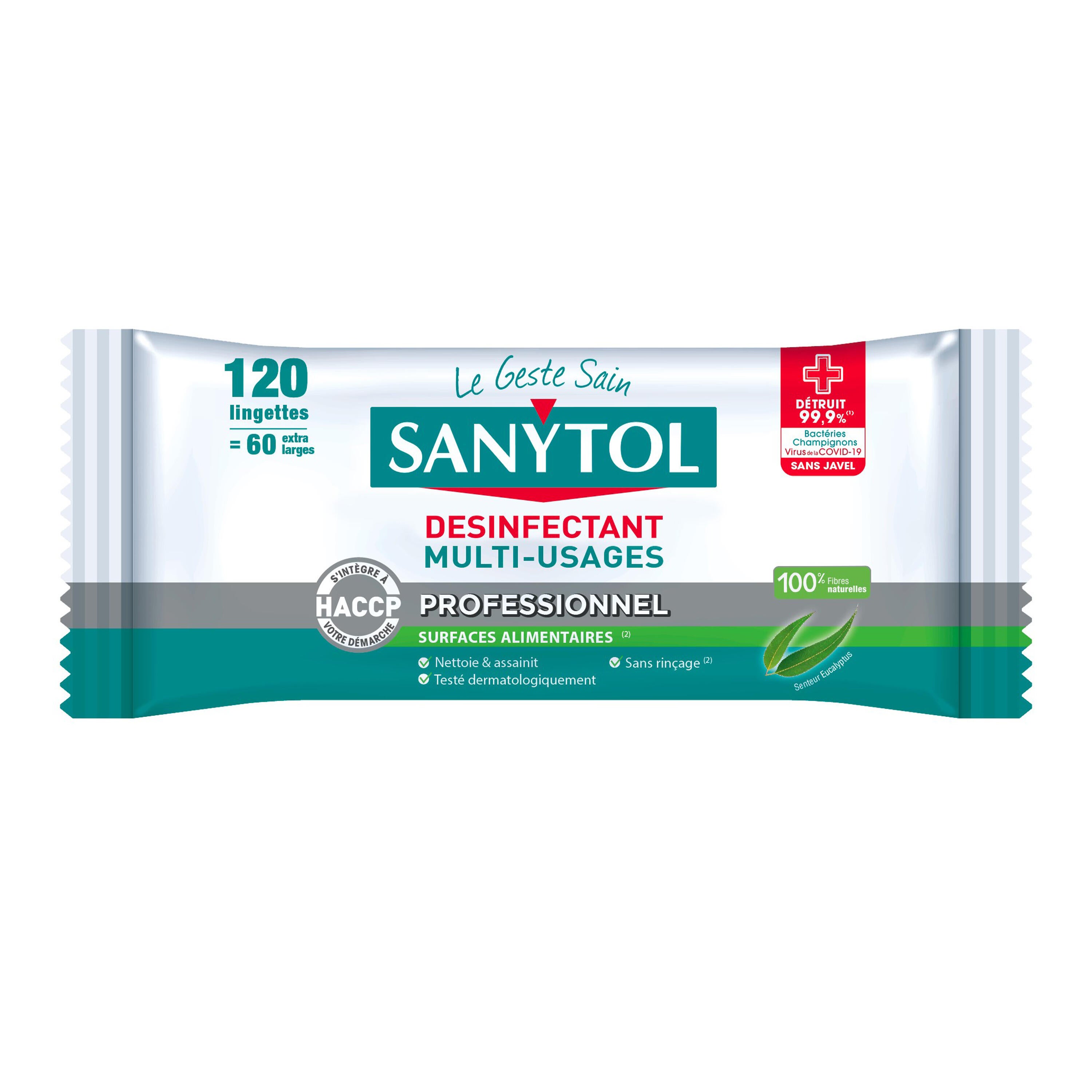 Lingettes désinfectantes SANYTOL x120 | Leroy Merlin