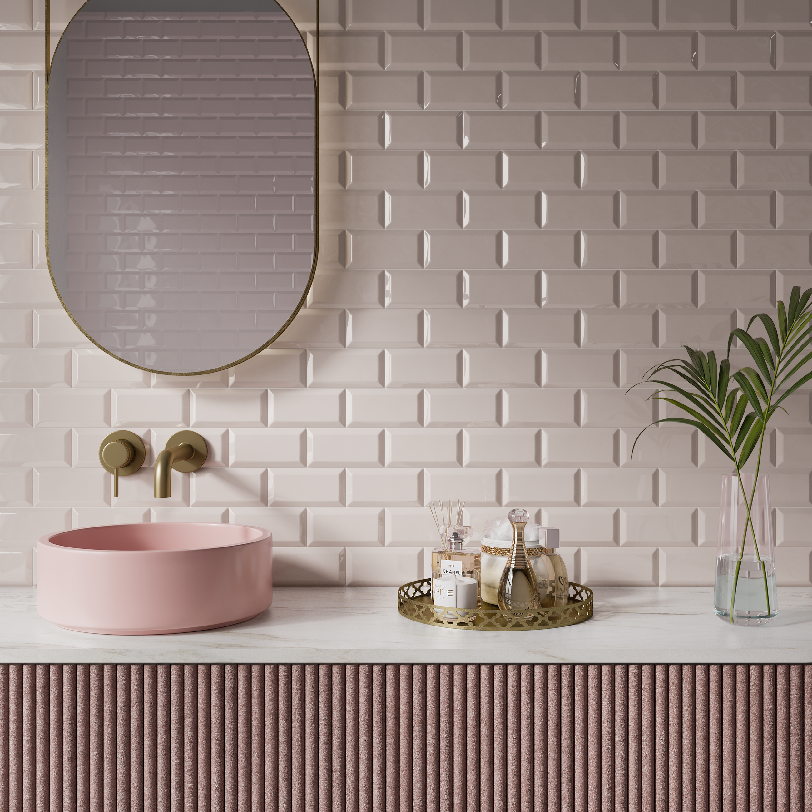 Azulejo cerámico Metro efecto rosa 7.5x15 cm ARTENS | Leroy Merlin