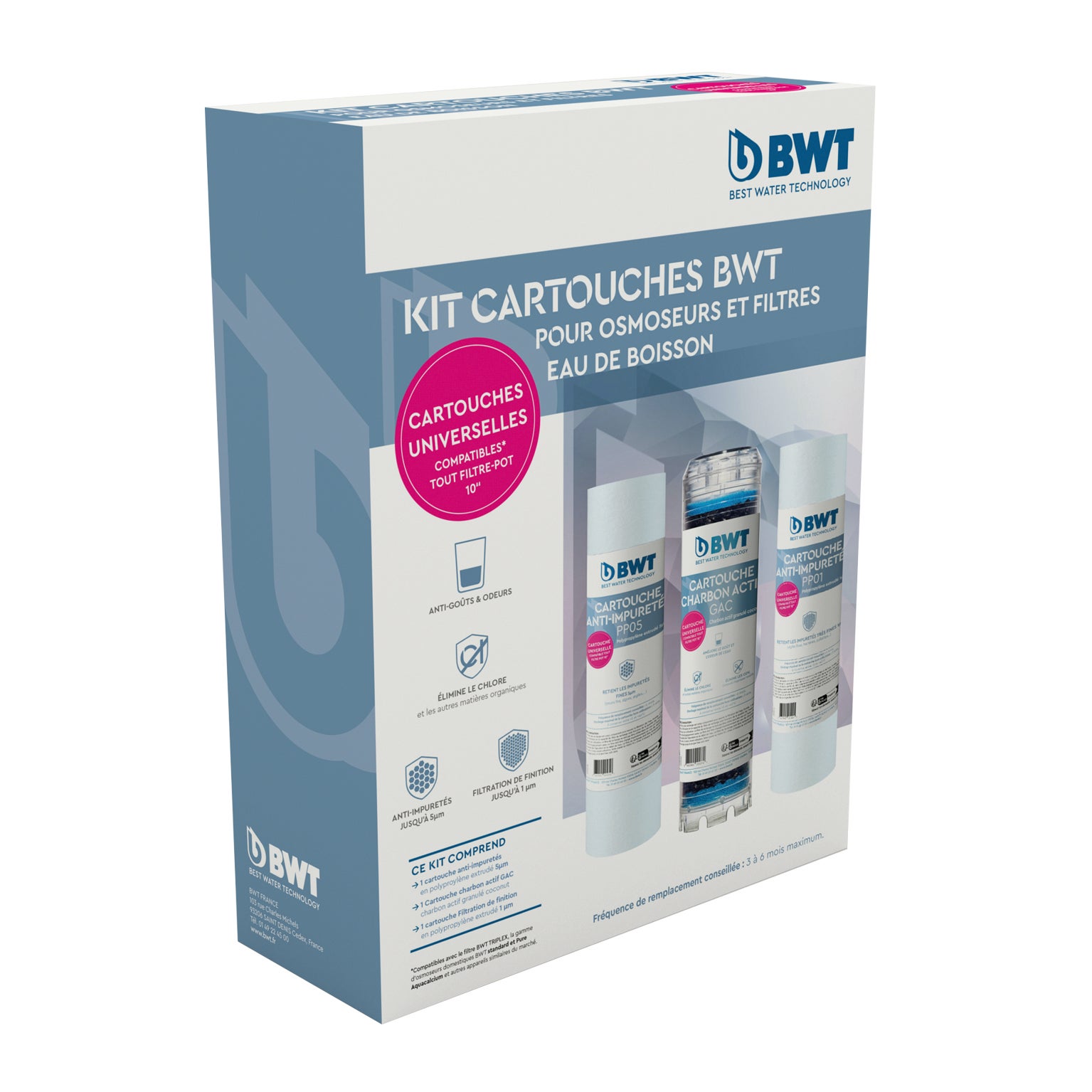 Lot de 3 cartouches filtrantes BWT | Leroy Merlin