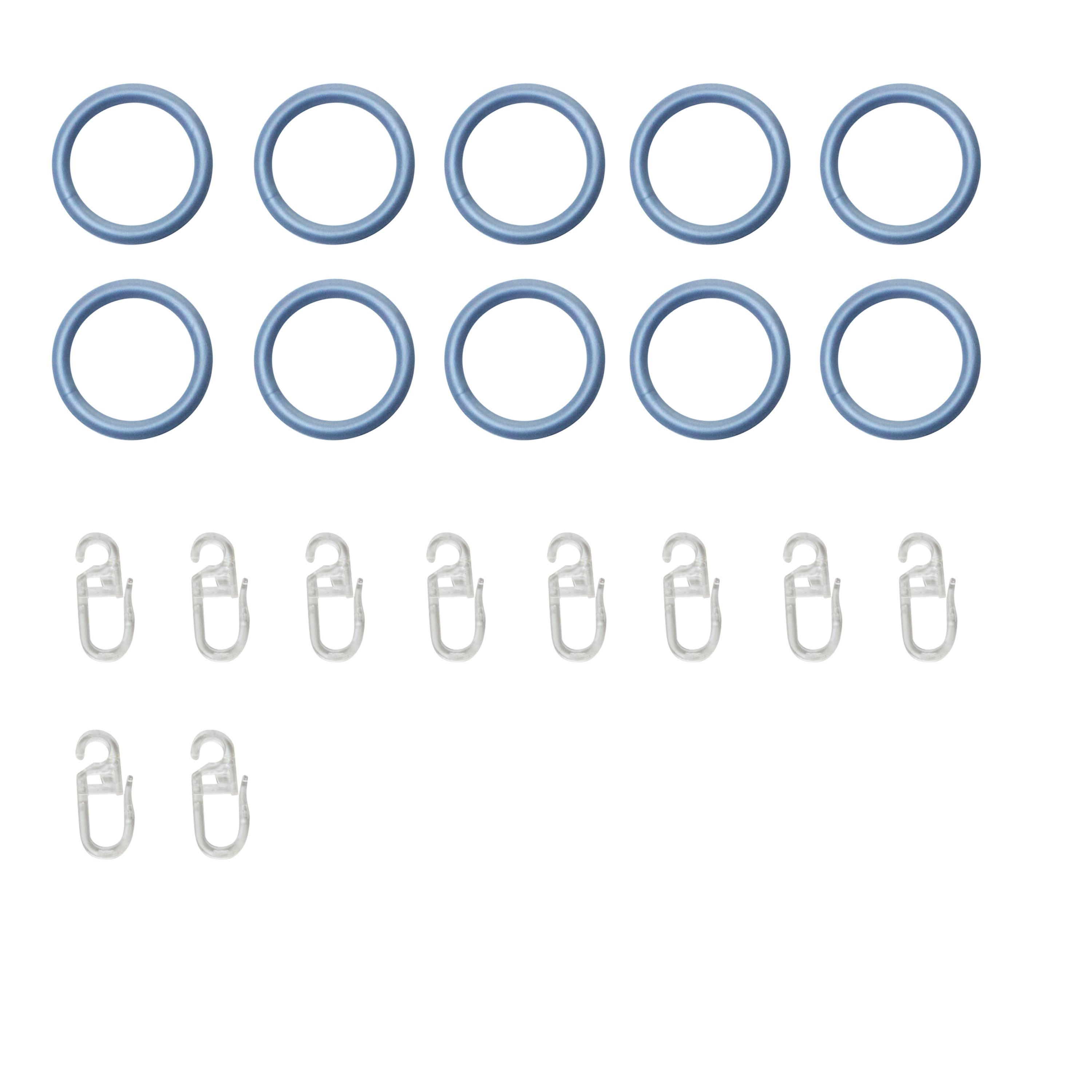 Lot de 10 anneaux pour tringle à rideau Basic 16 mm pvc argent brut ...