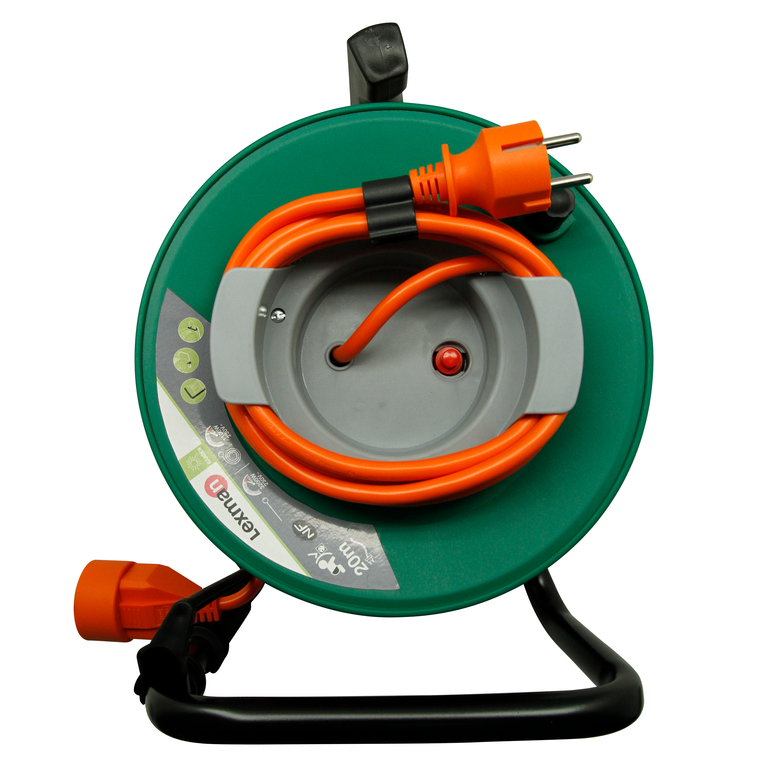 Enrouleur de câble électrique jardin L.20m ho5vvf 3g1.5, prise avec ...