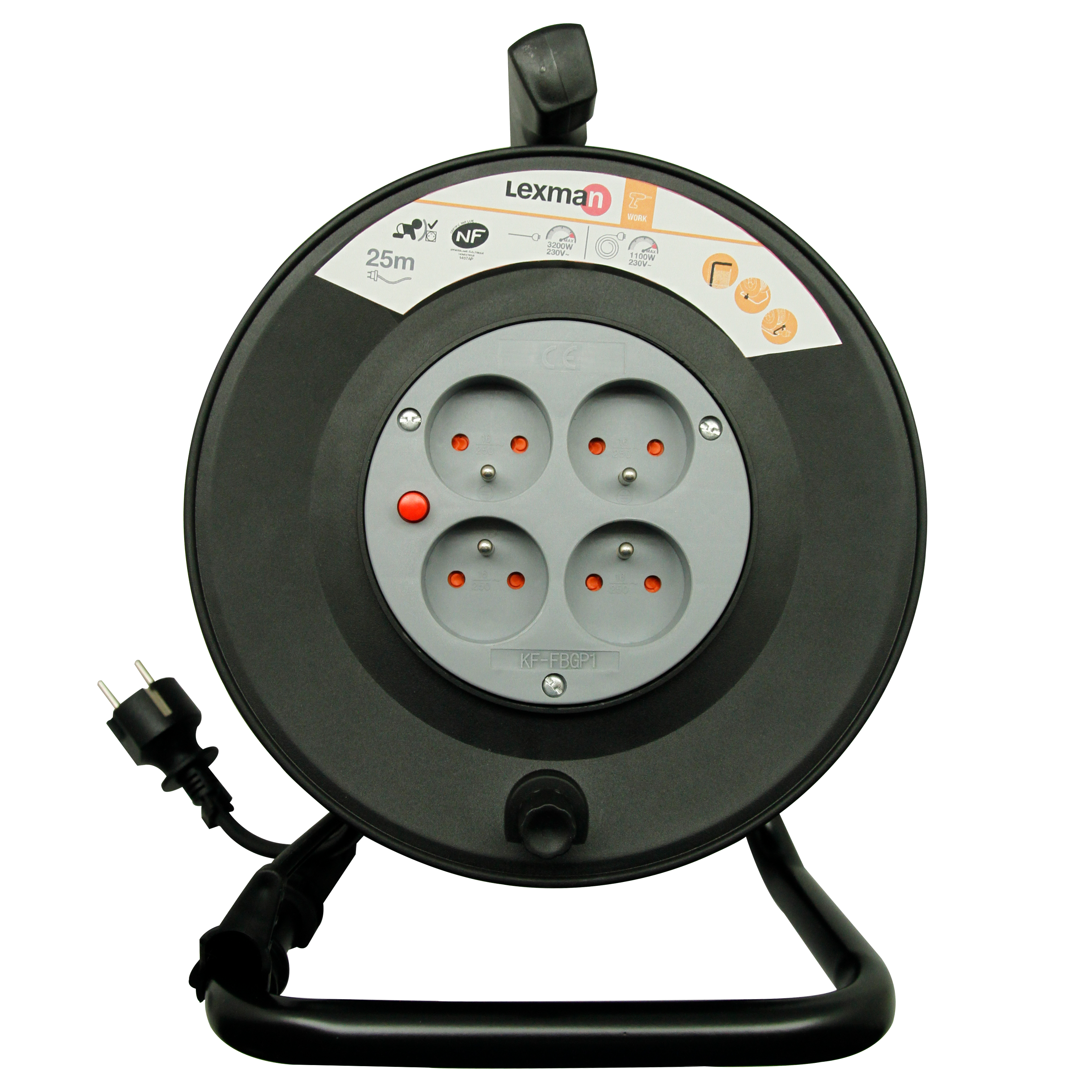 Enrouleur de câble électrique bricolage L.25 m ho5vvf 3g1.5, LEXMAN ...