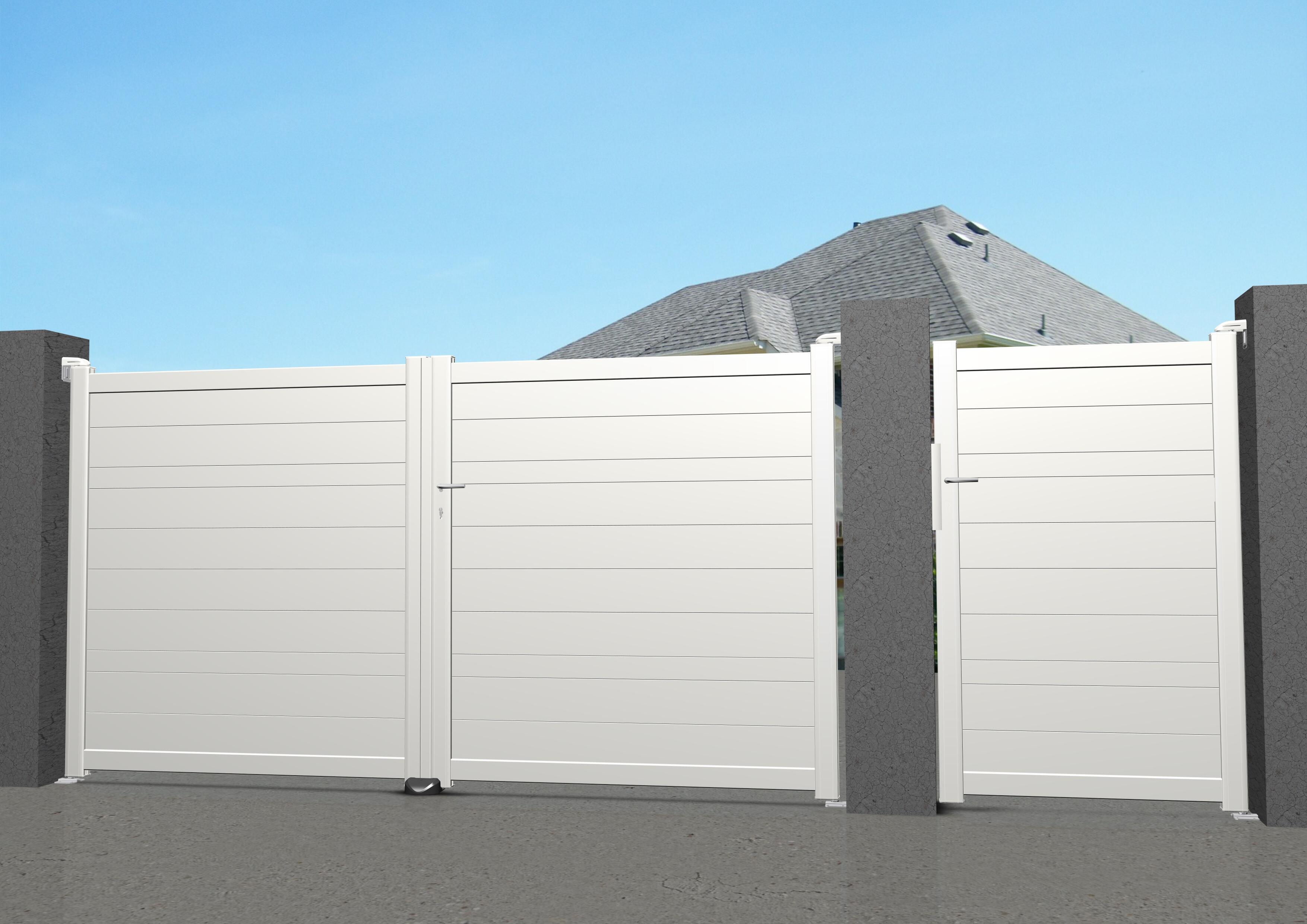 Portillon plein ODESSA l.100xH.177cm p.droite blanc lisse 9016 | Leroy ...