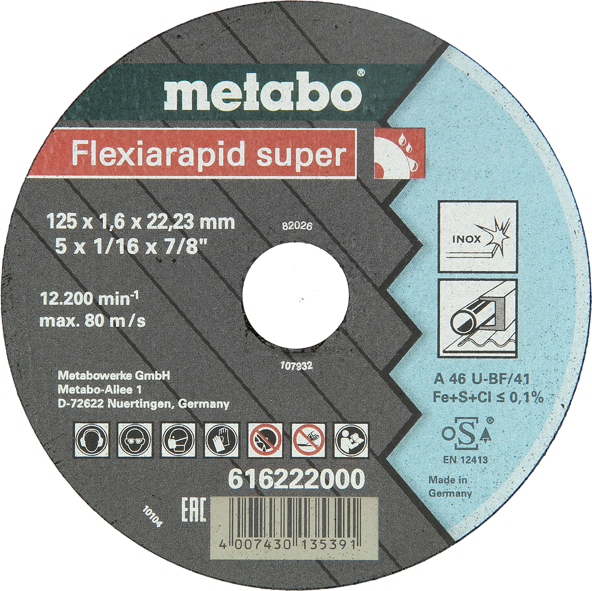 Disque de meulage pour inox, acier, METABO, Ø125 mm | Leroy Merlin