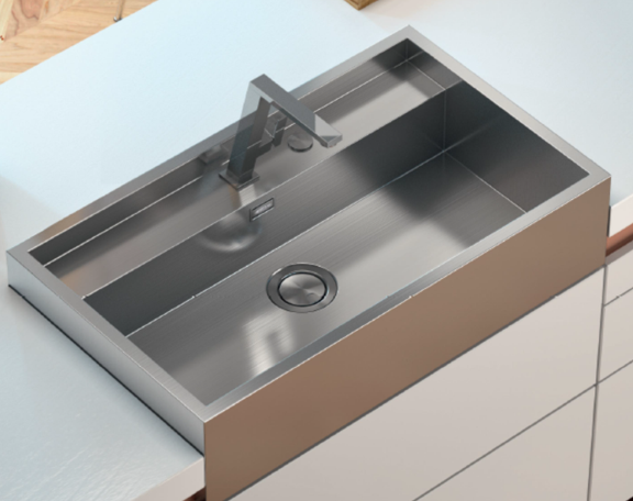 Evier à poser timbre d'office 1 cuve, inox DIAMANTE Gris | Leroy Merlin