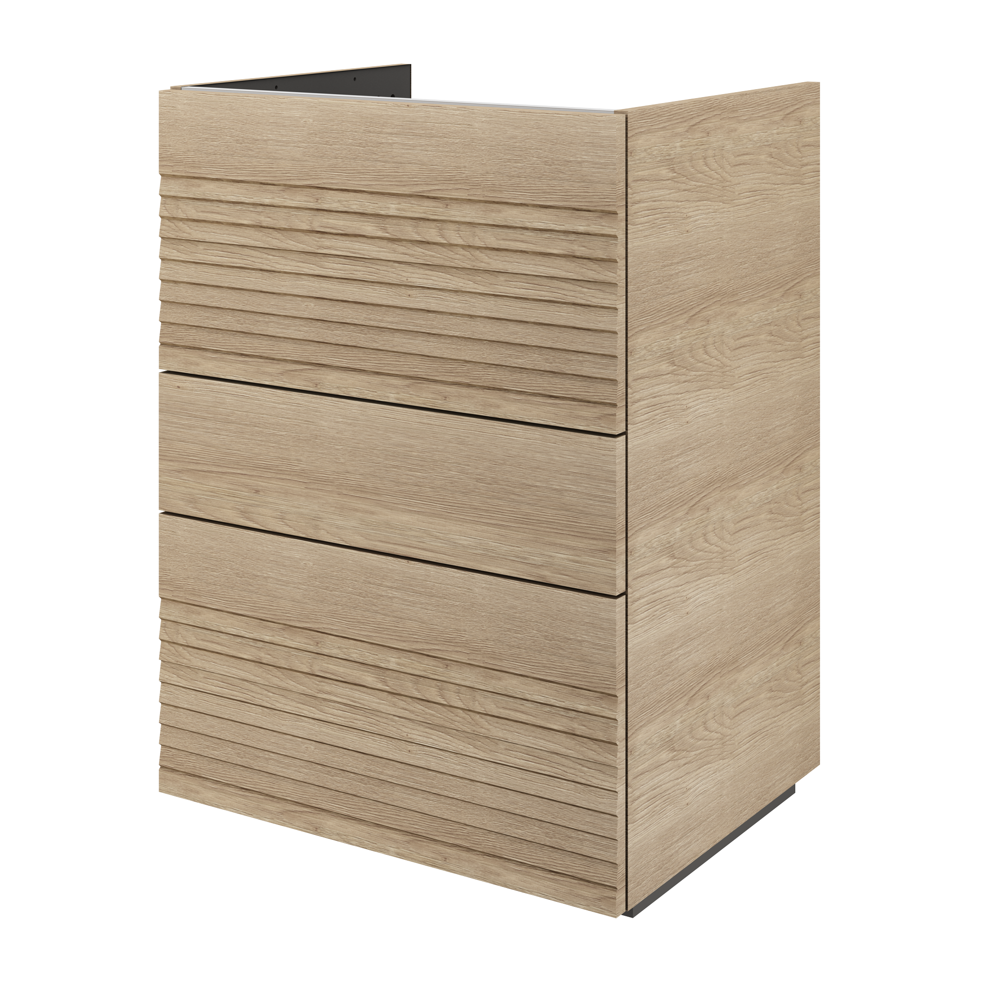 Meuble sous-vasque 3t l.60 x H.84 x P.48 cm effet cashemere Neo ...