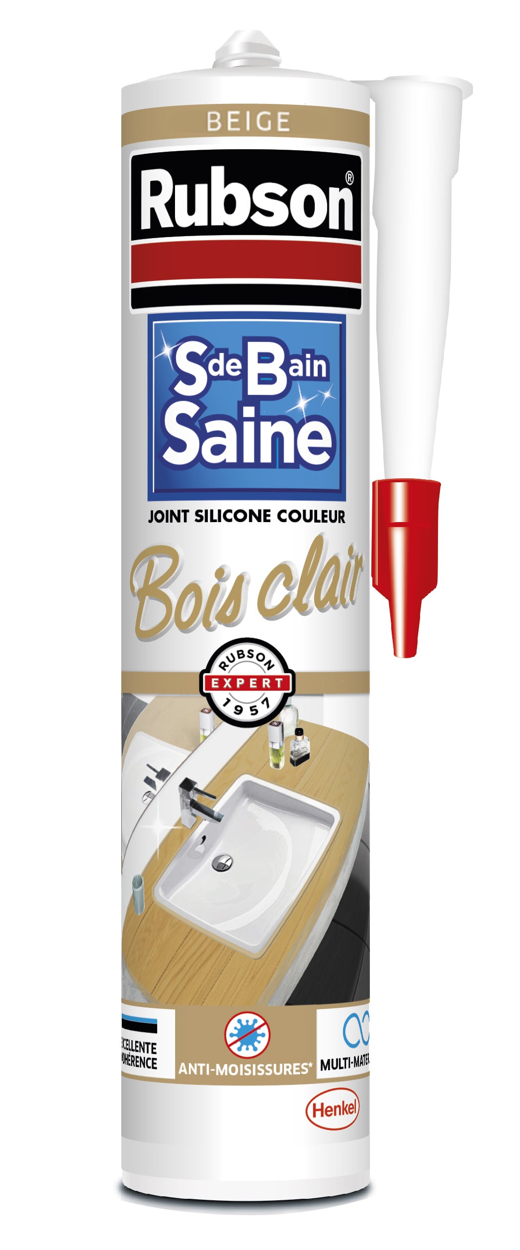 Silicone d'étanchéité Salle de bain saine RUBSON marron clair, 280 ml ...