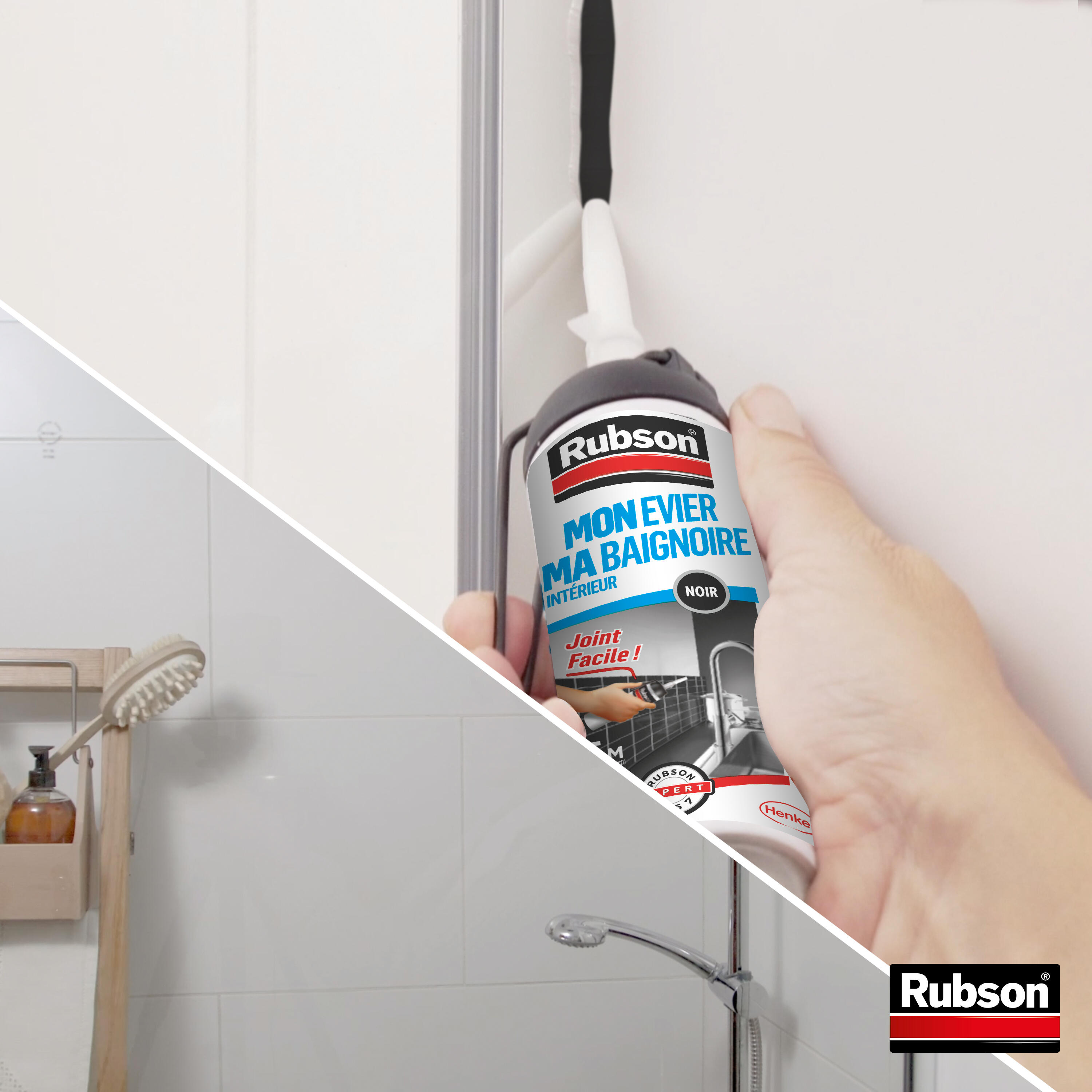 Silicone Mon evier, ma baignoire RUBSON noir, 100 ml | Leroy Merlin