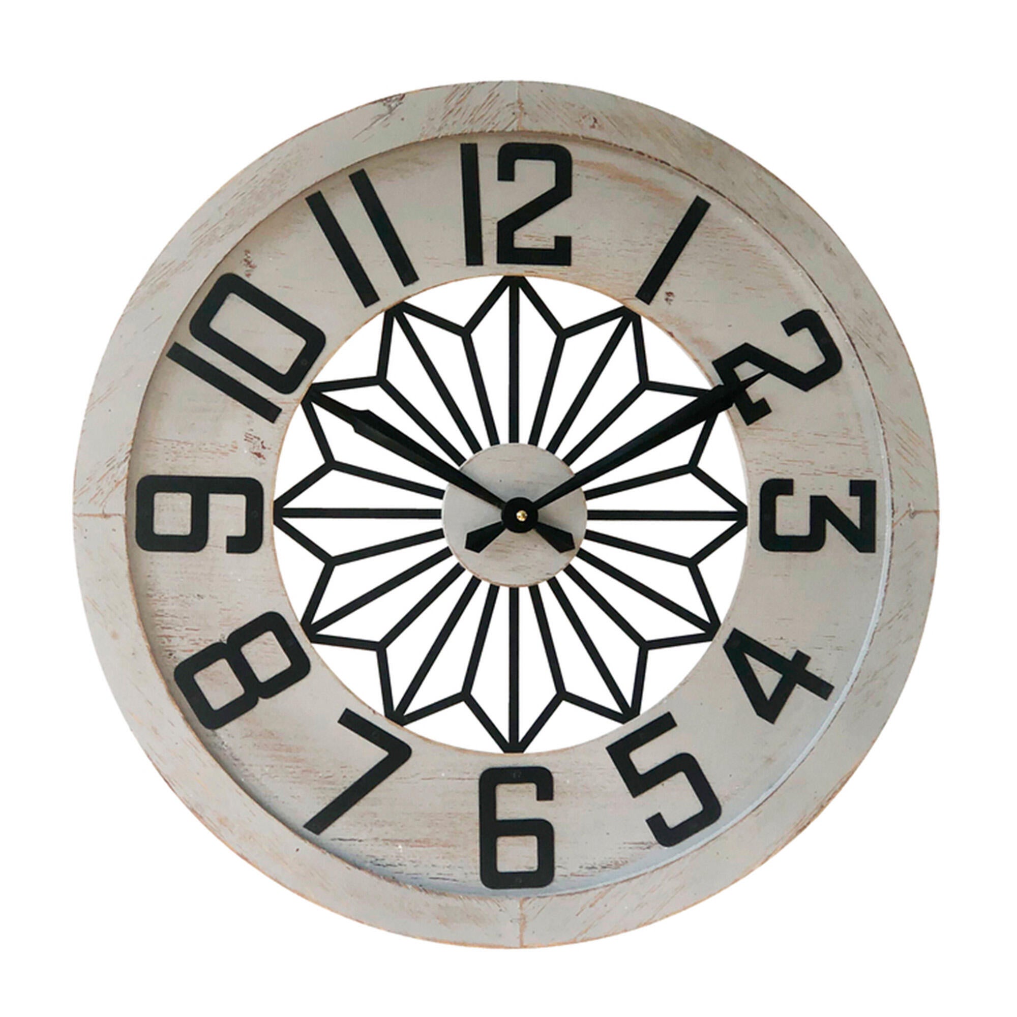 Reloj de pared Madera Estrella de 60 cm | Leroy Merlin
