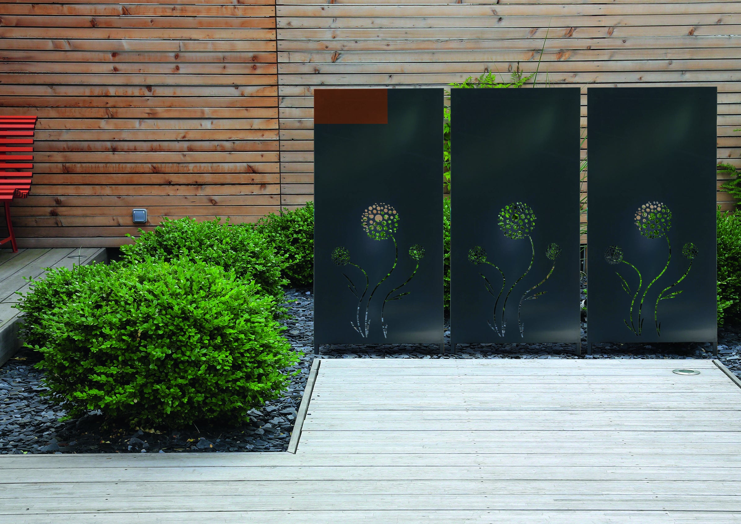 Panneau décoratif acier TARA coloris rouille, Idéal Garden H.100 X l.60 ...