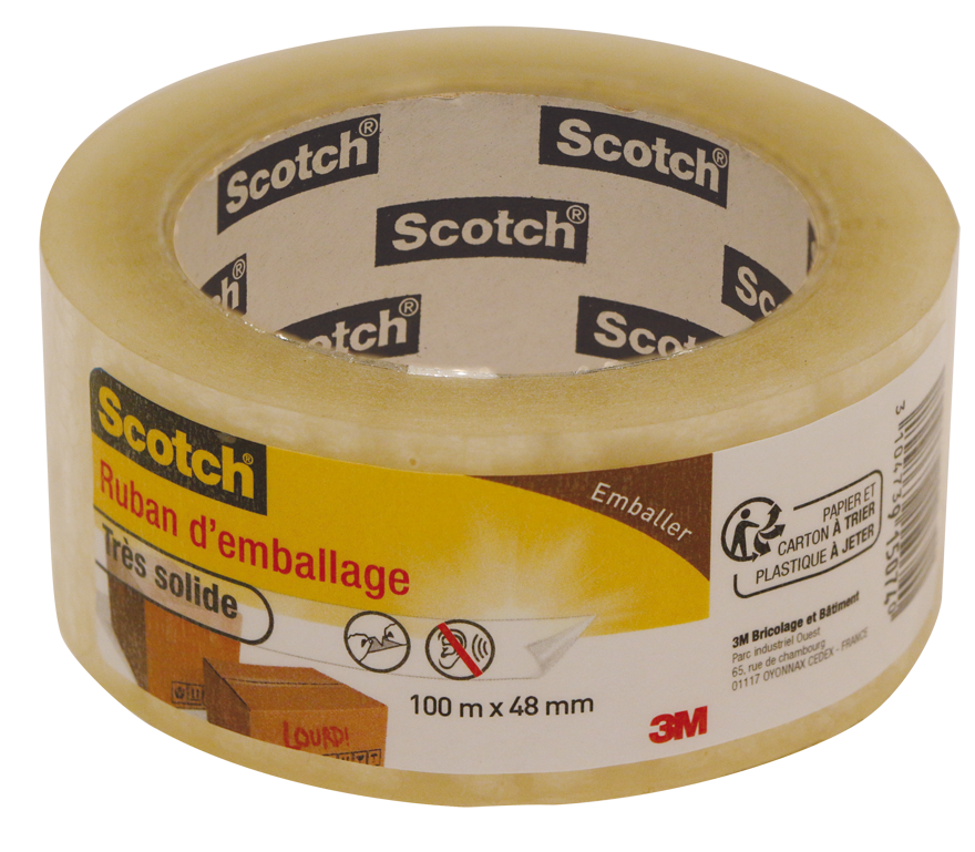 Ruban d'emballage adhésif transparent SCOTCH, l.48 mm x L.100 m | Leroy ...