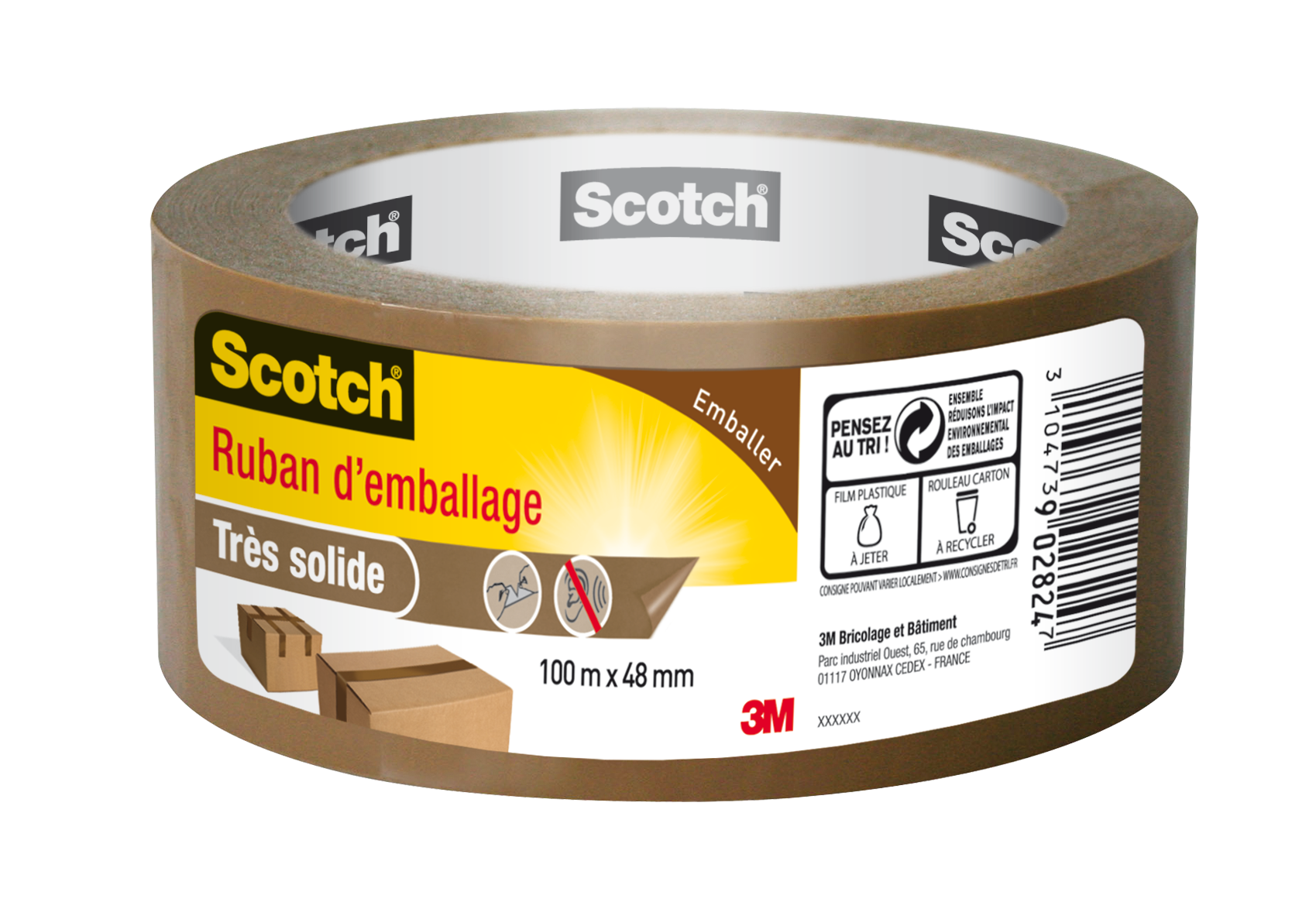 Ruban d'emballage adhésif havane SCOTCH, l.48 mm x L.100 m | Leroy Merlin
