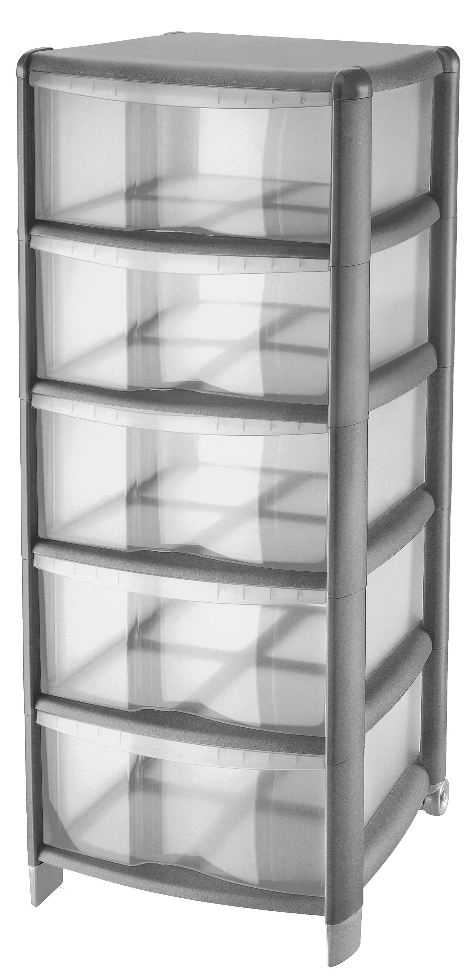 Tour de rangement 5 tiroirs TONTARELLI, graphite | Leroy Merlin