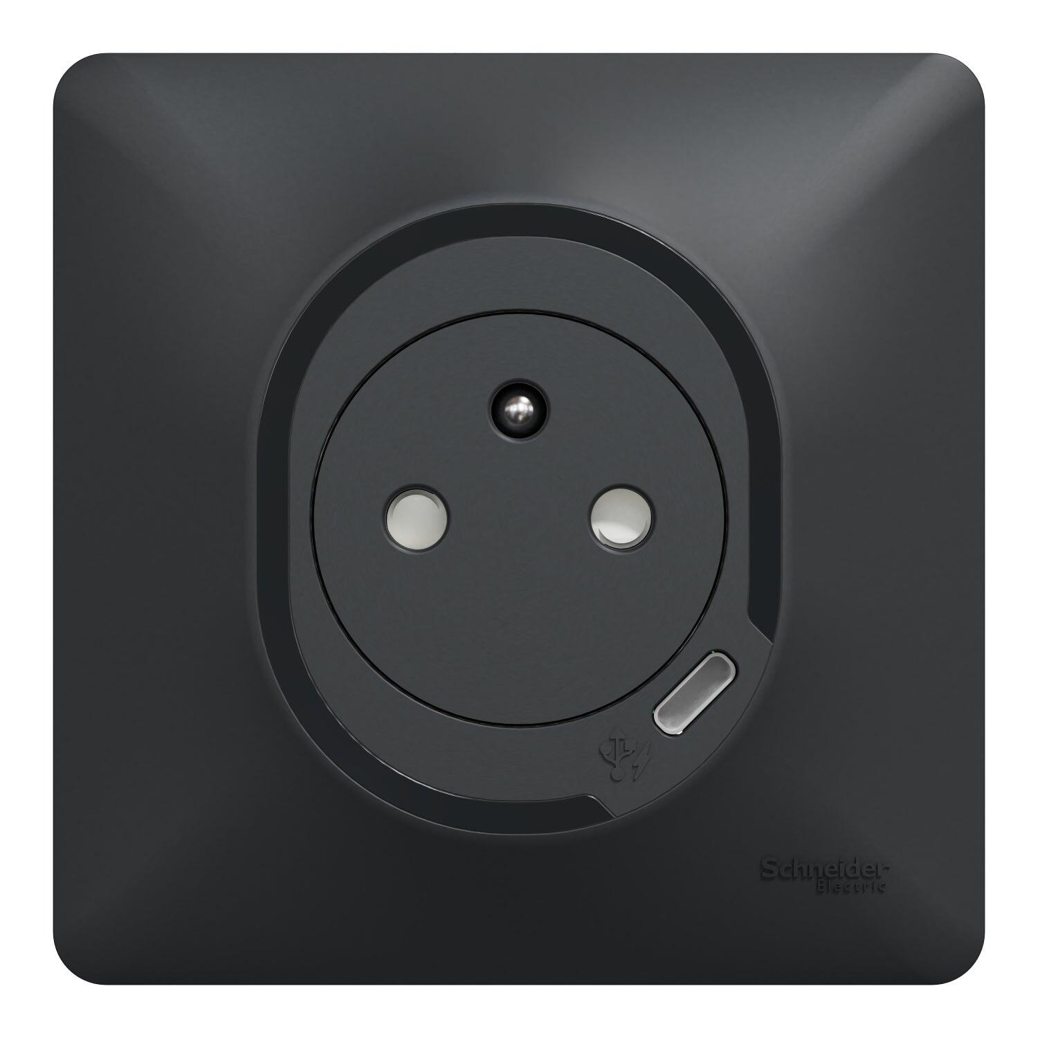 Prise affleurante + chargeur usb C complet Ovalis SCHNEIDER ELECTRIC ...