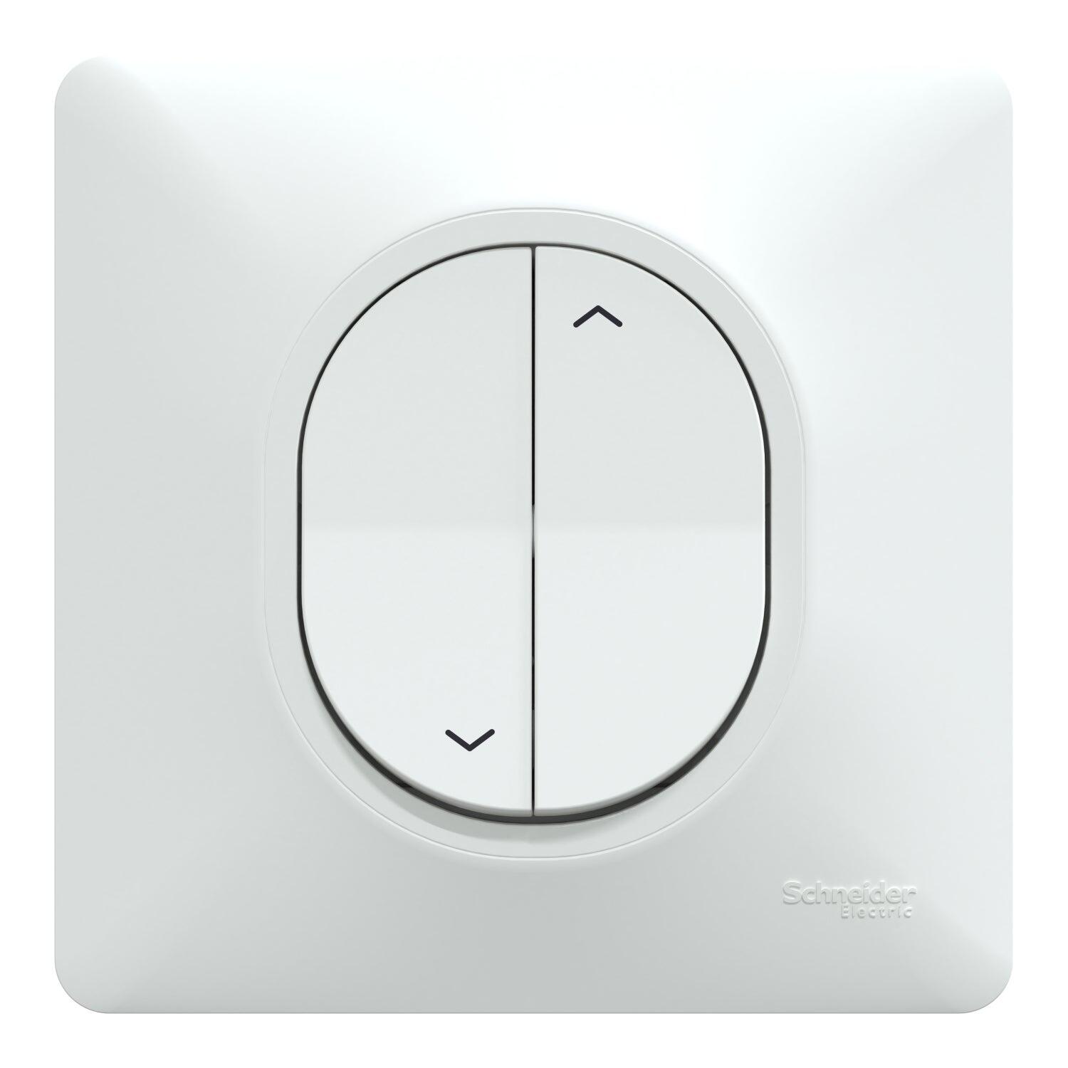 Interrupteur volet roulant complet Ovalis, SCHNEIDER ELECTRIC, blanc ...