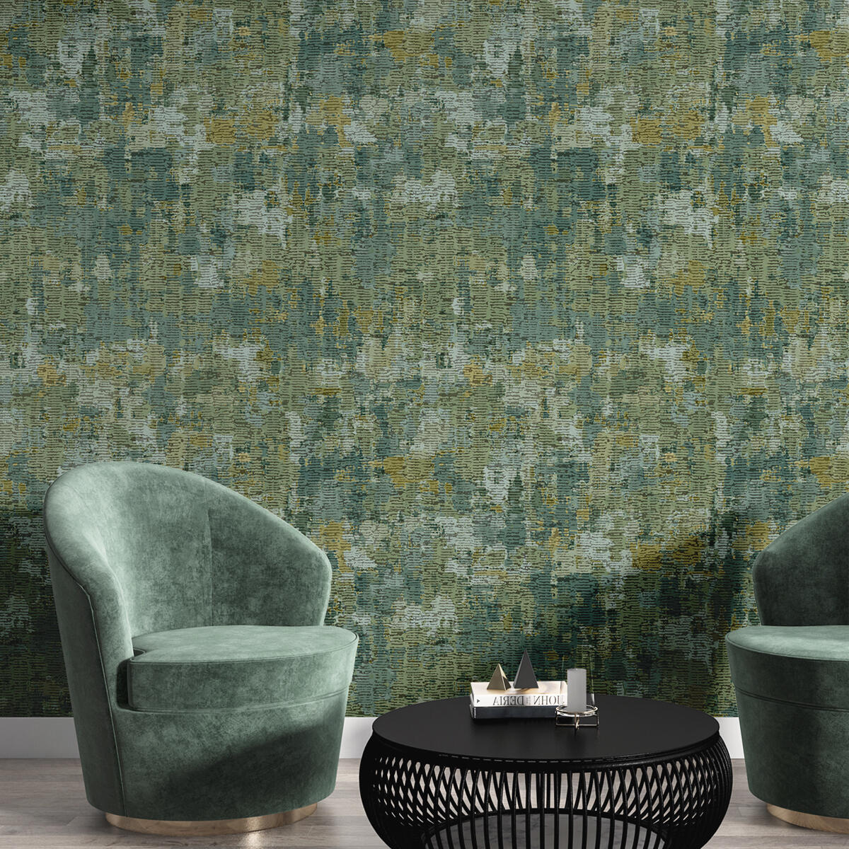 Papier peint intissé Lipari uni matière vert | Leroy Merlin