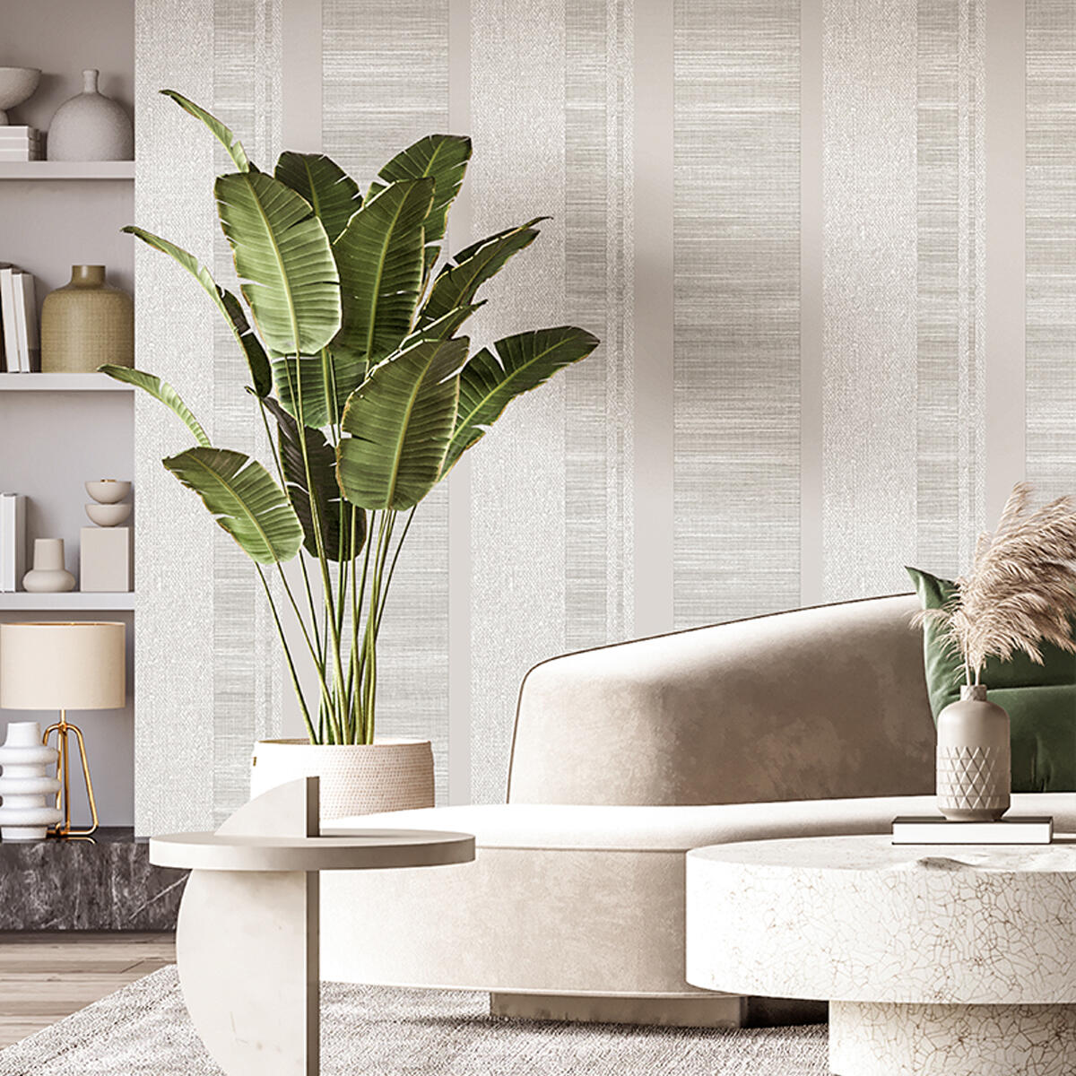 Papier peint intissé Lipari rayure gris | Leroy Merlin