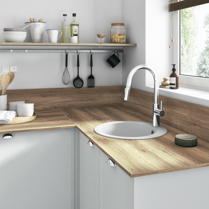 Plan de travail standard stratifié Planky L.315 x P.65 cm, Ep.58 mm ...