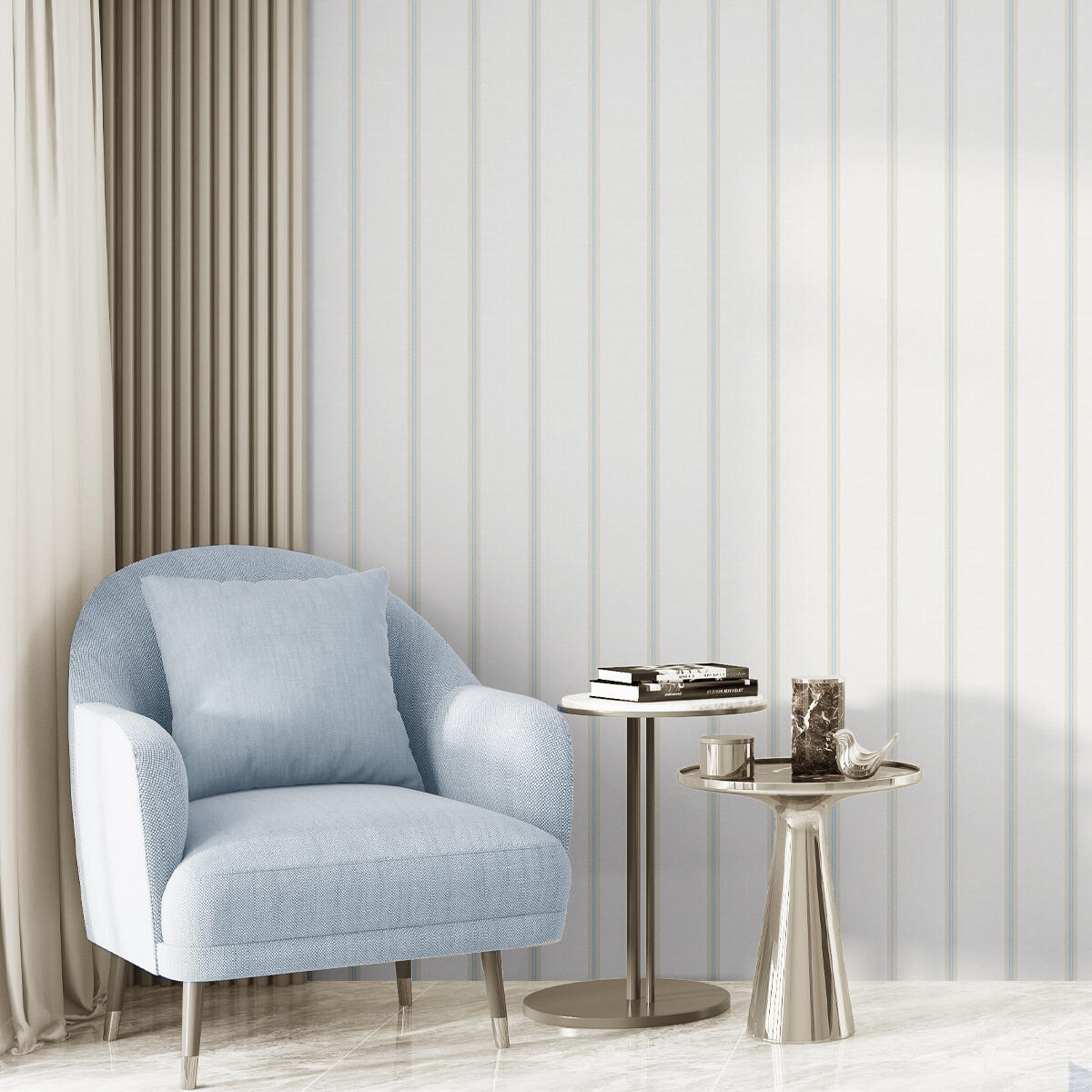 Papier peint intissé San marco rayure gris | Leroy Merlin