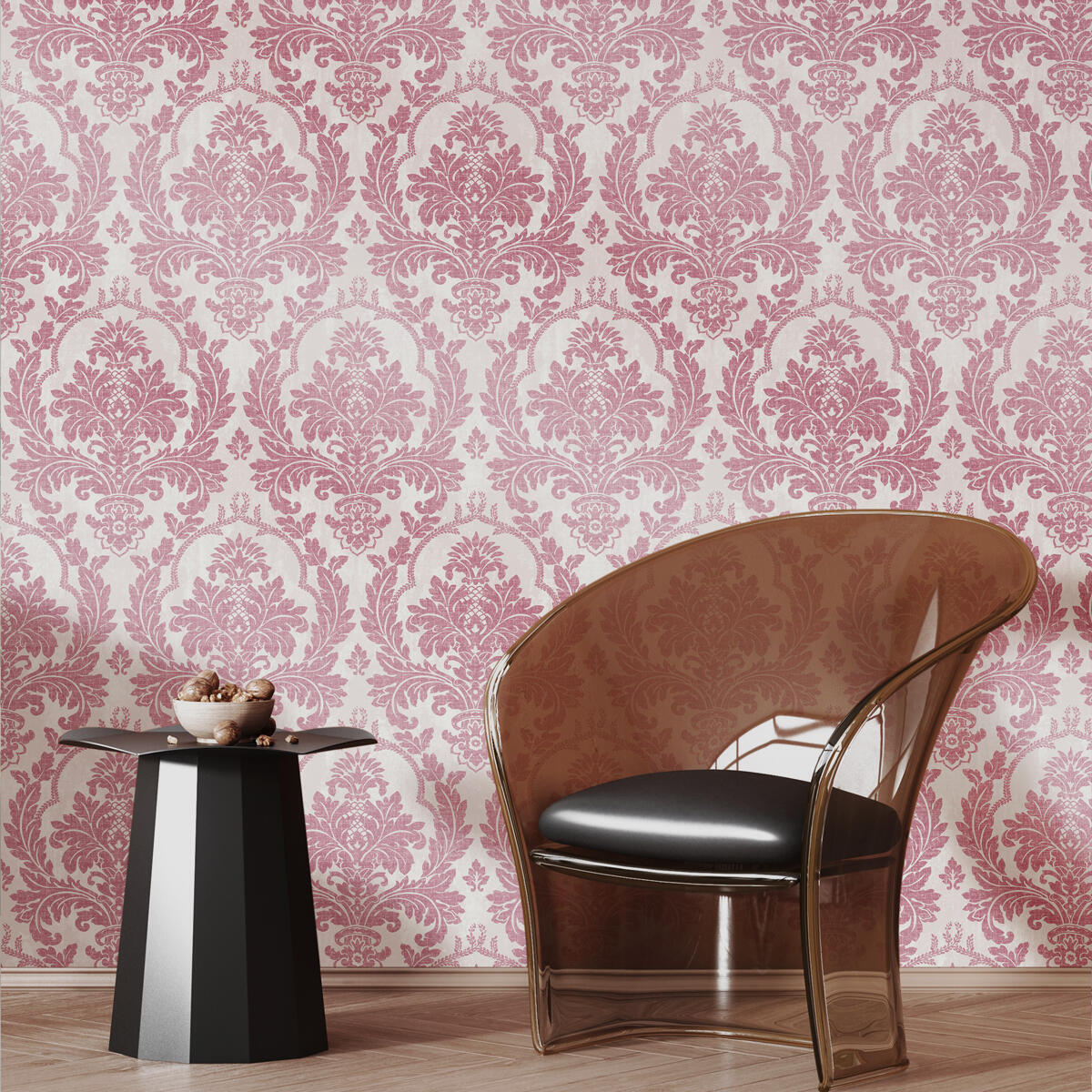 Papier peint intissé San marco arabesque rose | Leroy Merlin