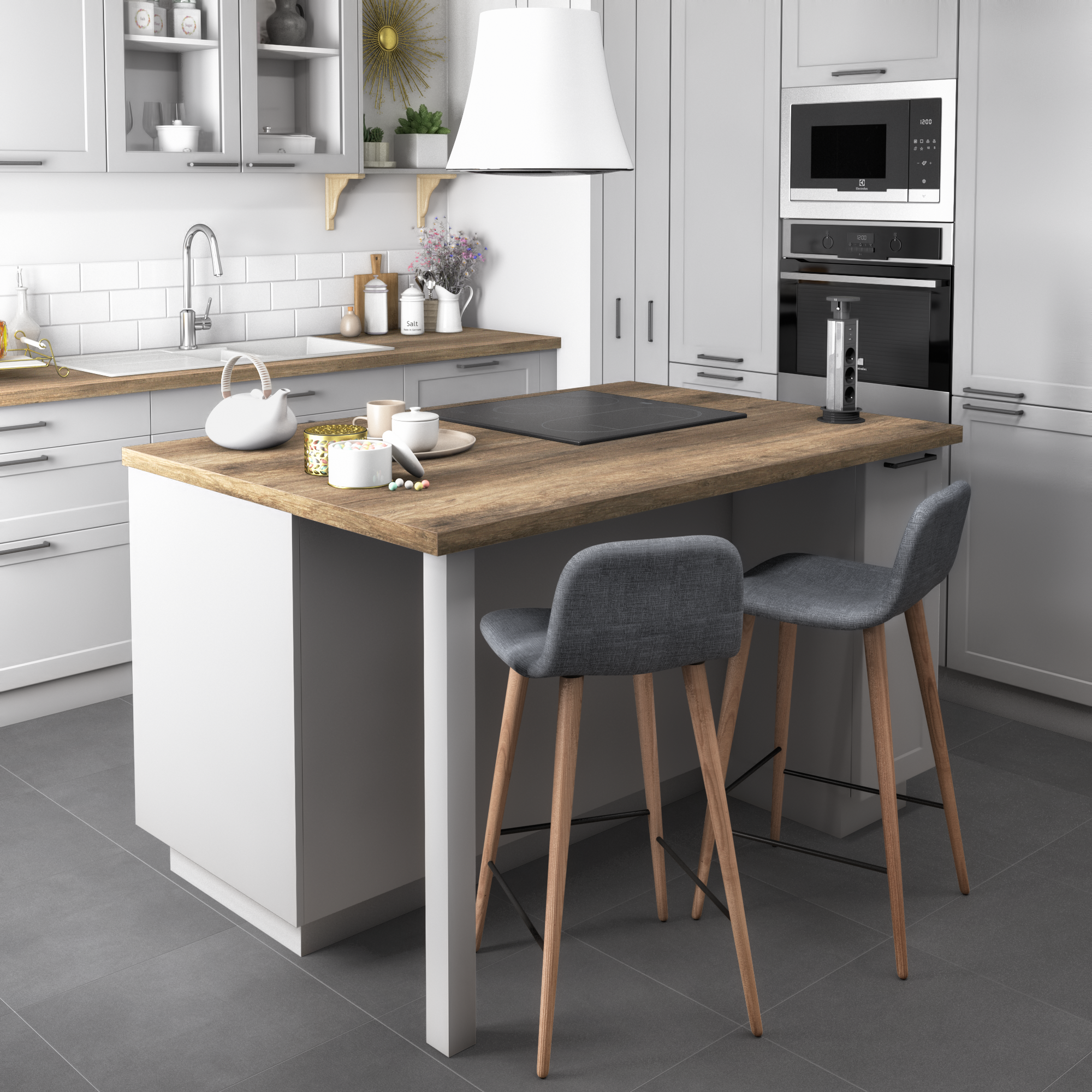 Plan de travail standard stratifié Planky L.126 x P.104 cm, Ep.38 mm ...