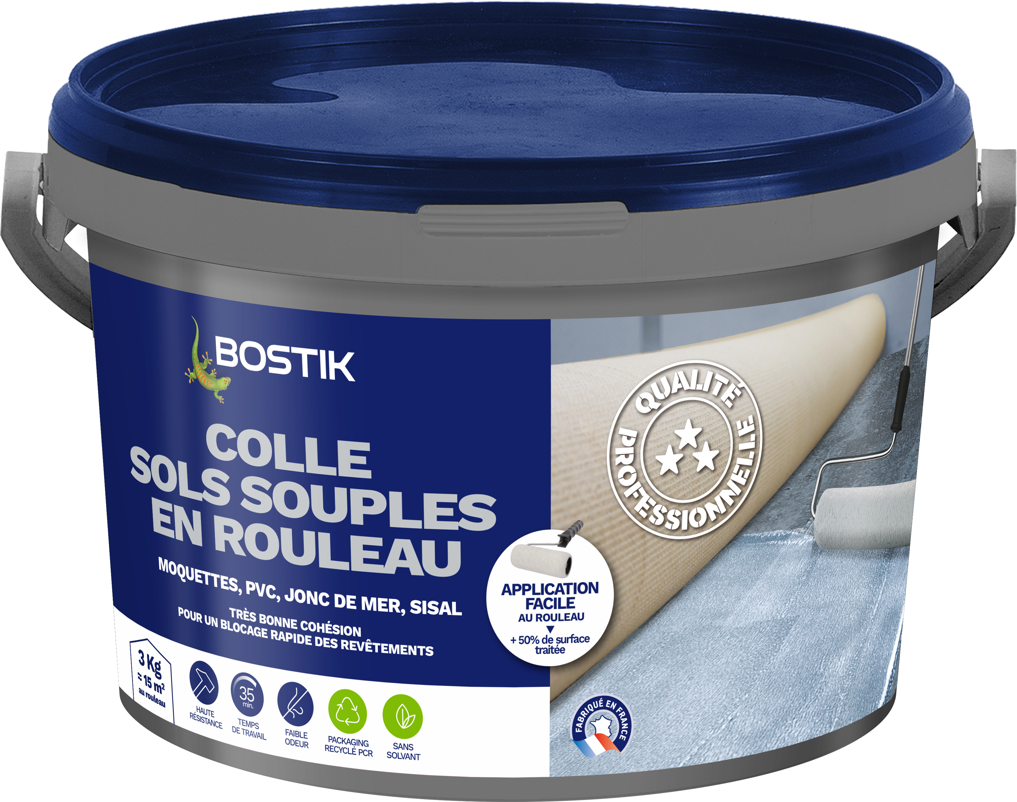 Colle pour sols souples en rouleau BOSTIK 3kg | Leroy Merlin
