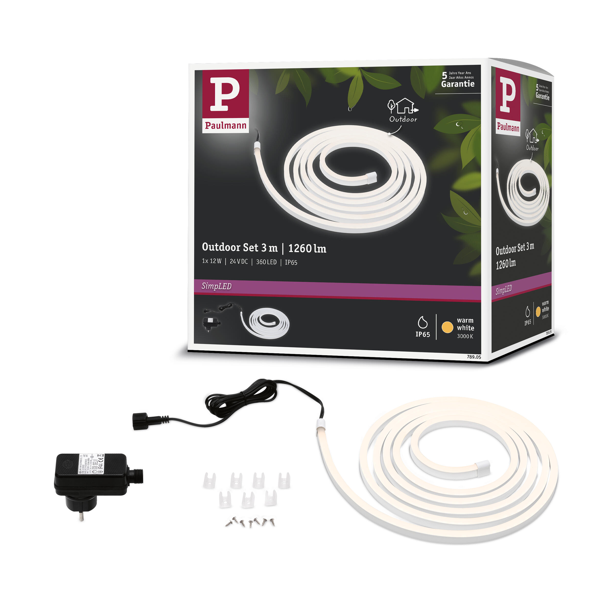 Kit ruban LED L.3 m blanc chaud 1260 Lumen, Simpled Outdoor, PAULMANN ...