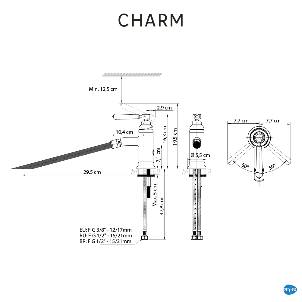Grifo bidé SENSEA Charm cromo | Leroy Merlin
