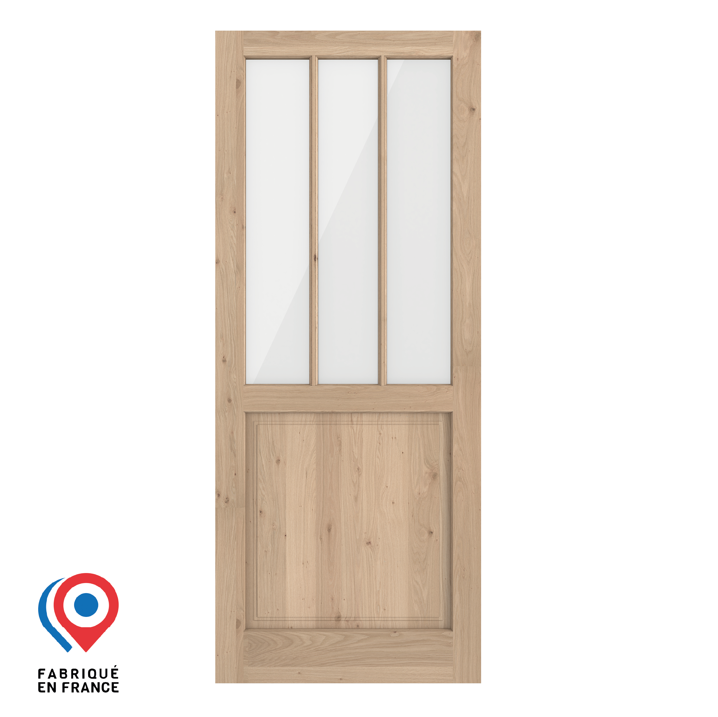 Porte coulissante bois Elba vitrée, H.204 x l.73 cm ARTENS | Leroy Merlin