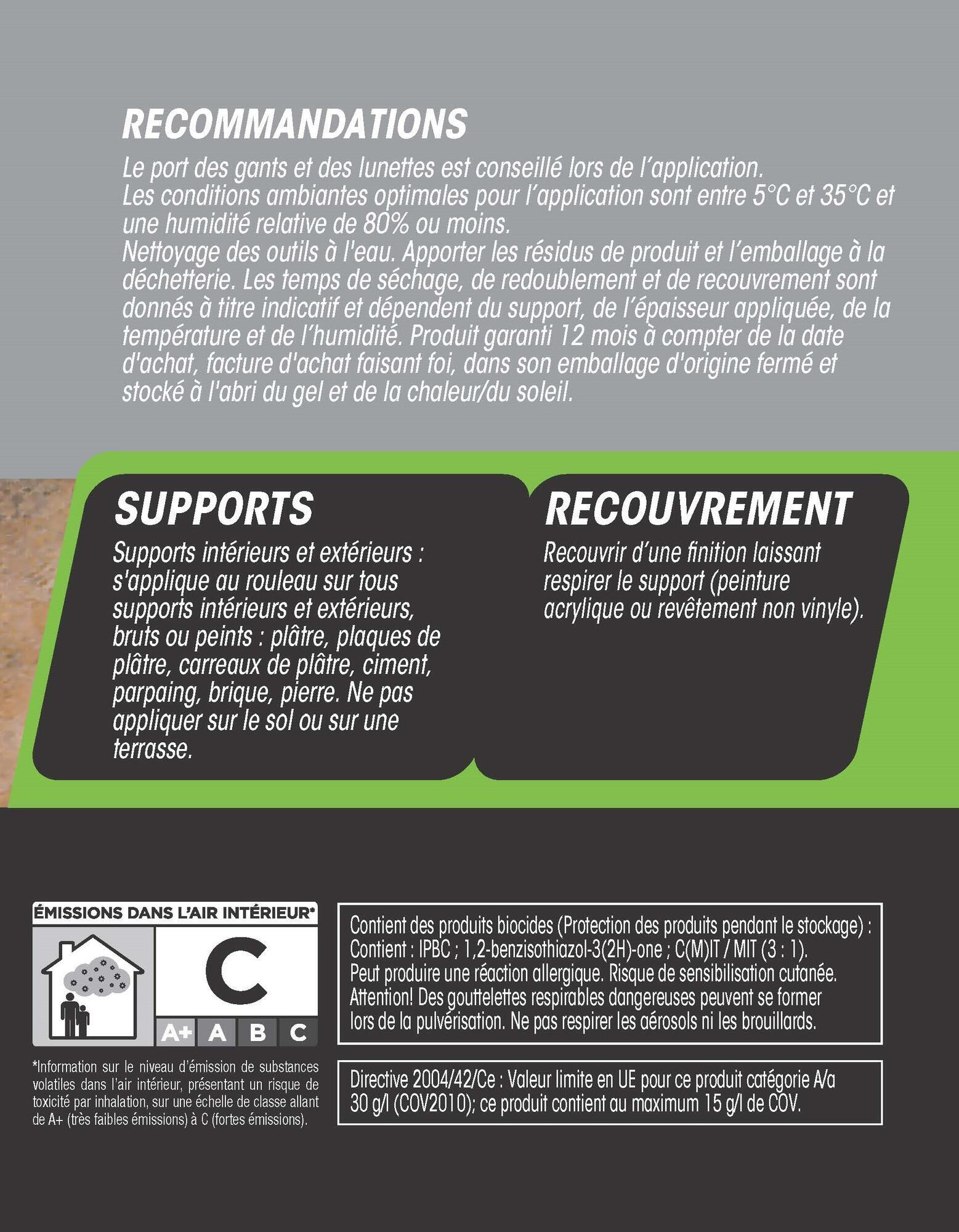 Humi'Stop, traitement d'humidité en pâte avant enduit TOUPRET, 1 kg ...