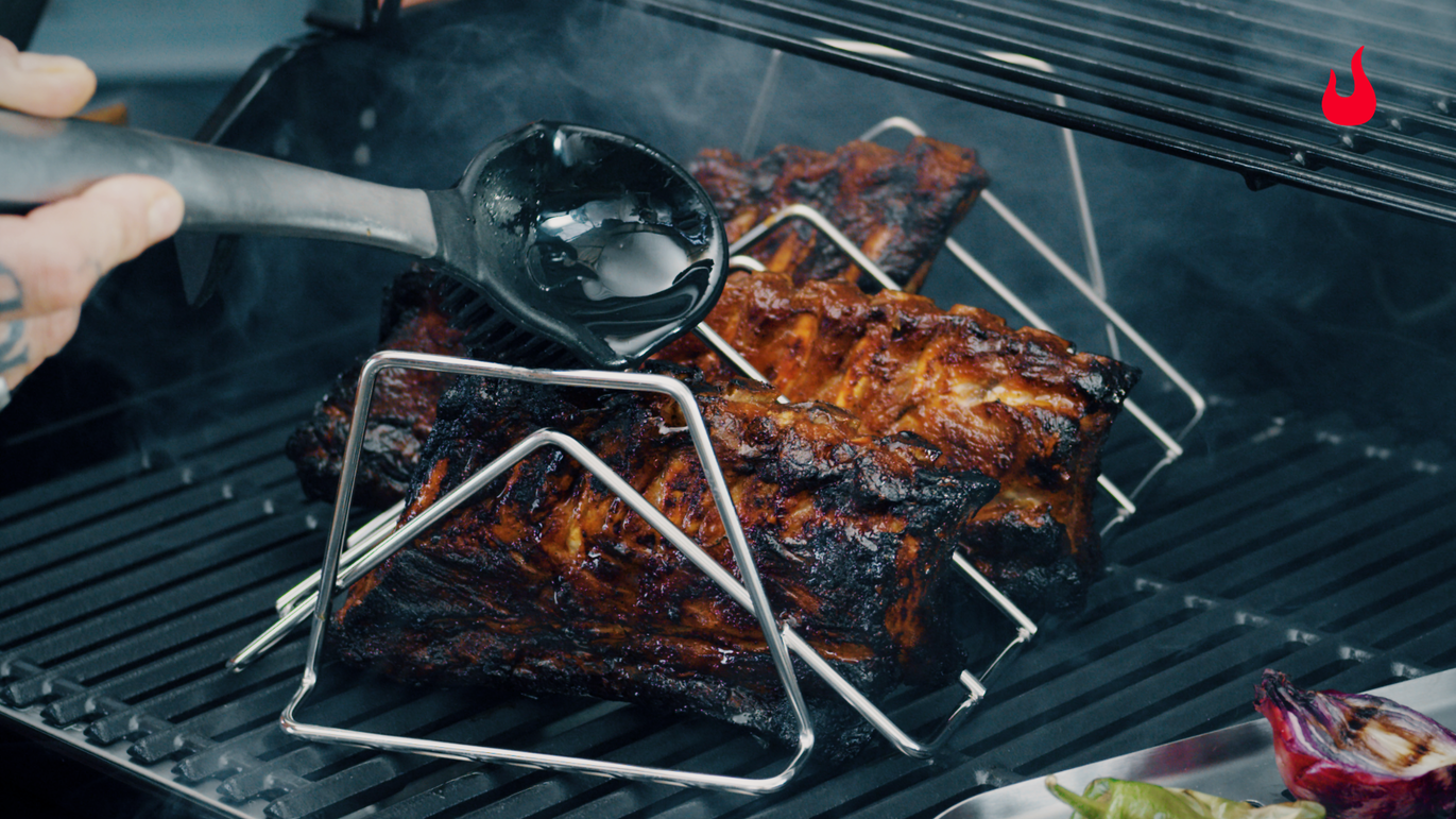Supporto per barbecue in acciaio CHAR-BROIL per arrosto o costine ...