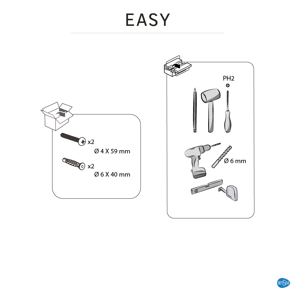 Pommeau de douche 3 jets, flexible et support3, SENSEA Easy chromé ...