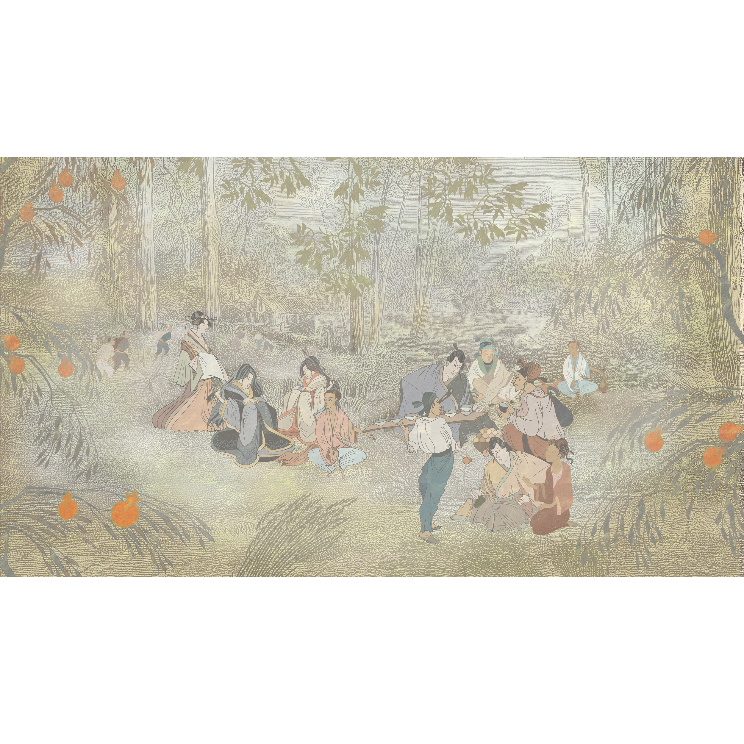 Mural Hanami japoński ogród 500 x 280 cm struktura Art - Leroy Merlin