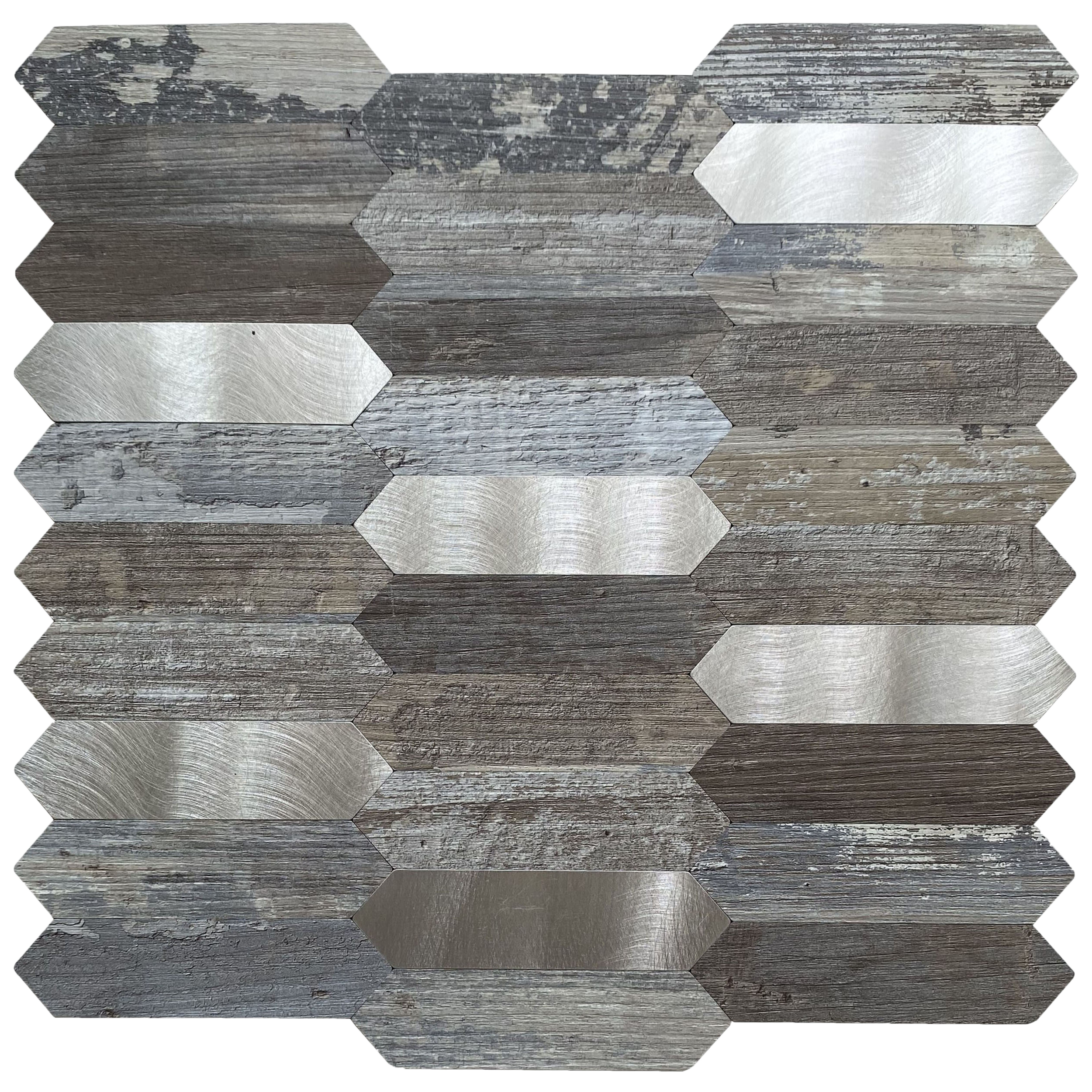 Panele ścienne samoprzylepne PCV dekoracyjne do kuchni Wood Silver ...